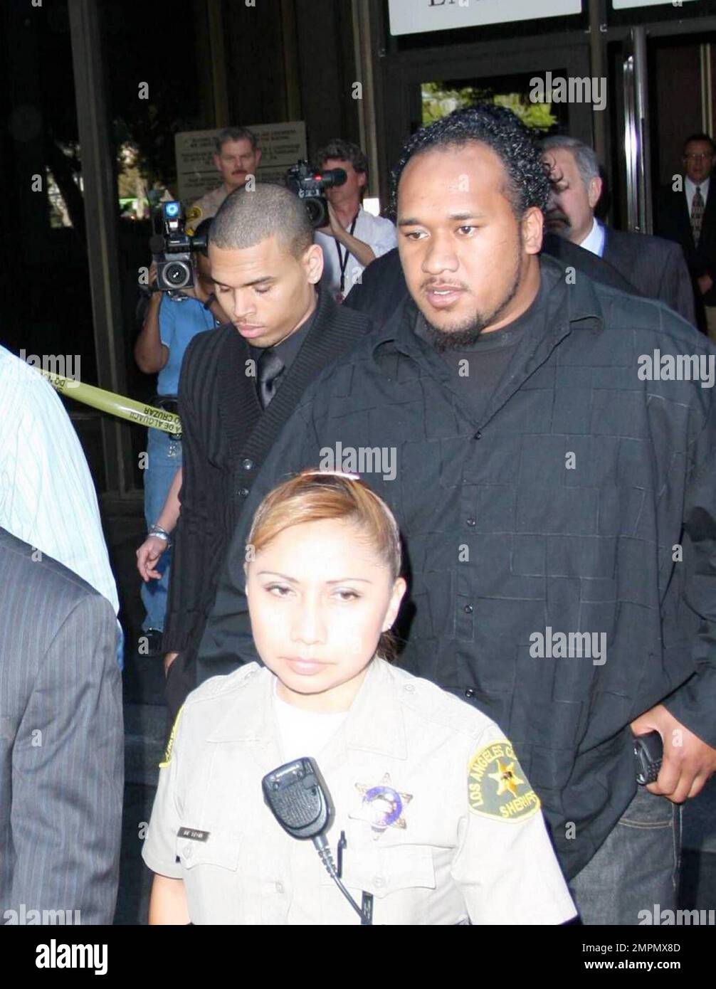 A subdued Chris Brown pleaded not guilty today to felony charges during ...
