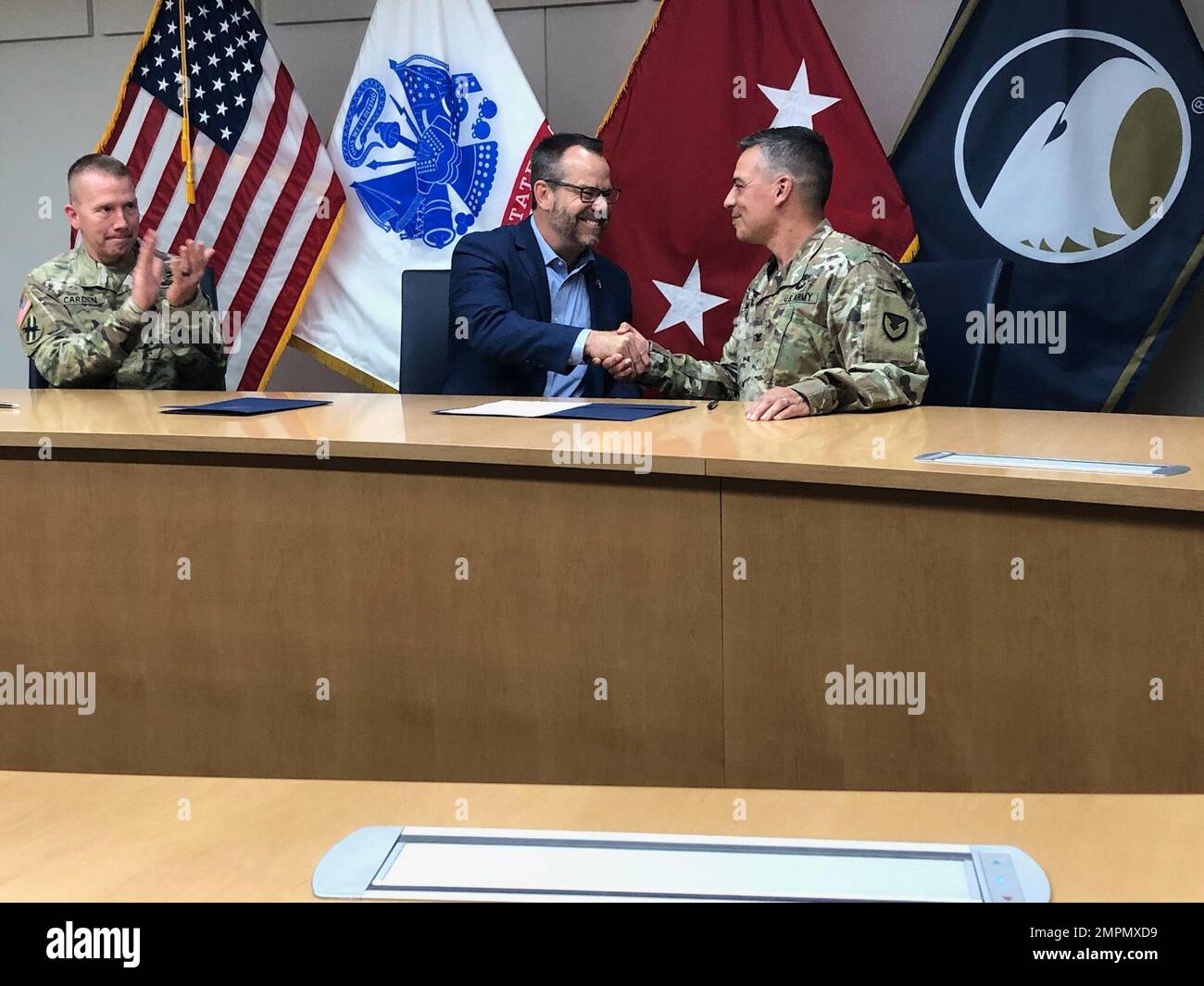 Georgia Southern University President Dr. Kyle Marrero congratulates ...