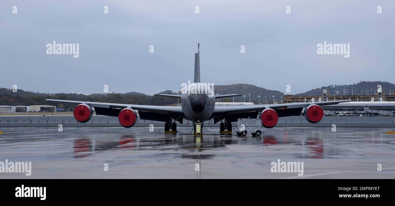 A KC-135R Stratotanker belonging to the 117th Air Refueling Wing is parked on the flightline Nov ...