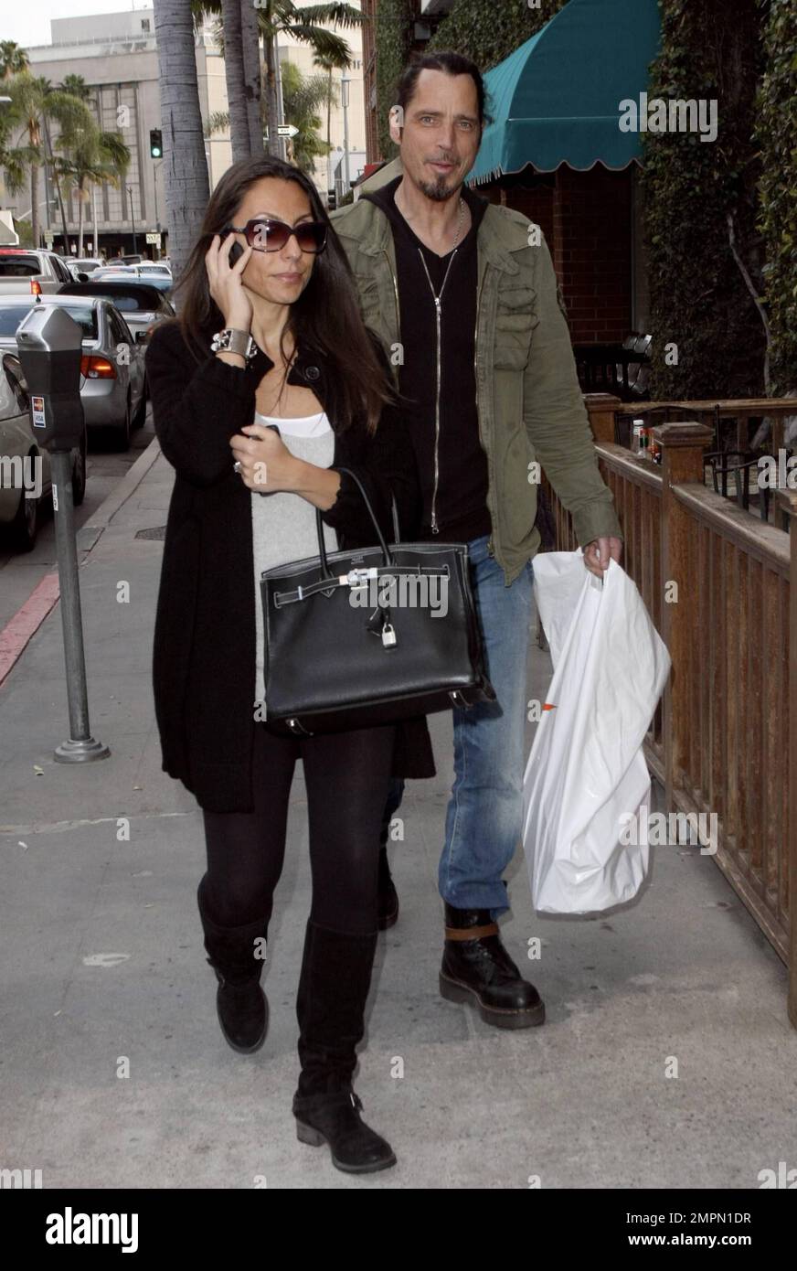 Chris Cornell and wife Vicky head out for a bite on Bedford Drive after ...