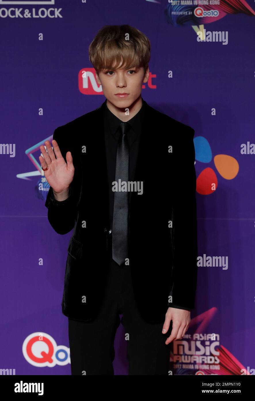 South Korean singer Vernon poses for photos on the red carpet of the ...