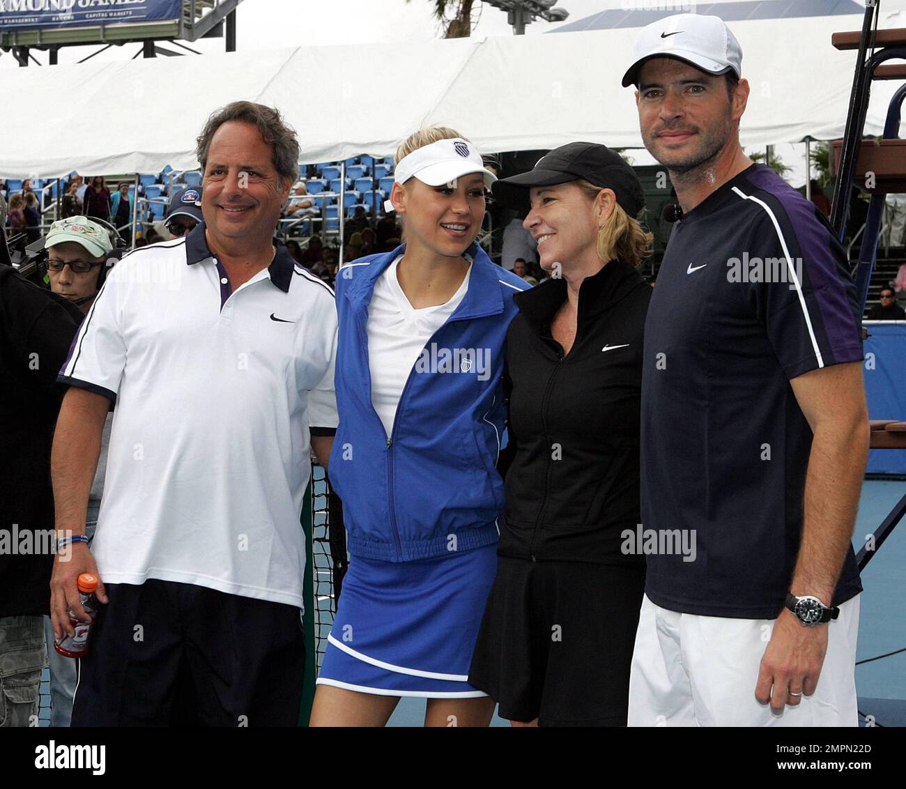(L-R) Jon Lovitz, Anna Kournikova, Chris Evert and Scott Foley appear ...