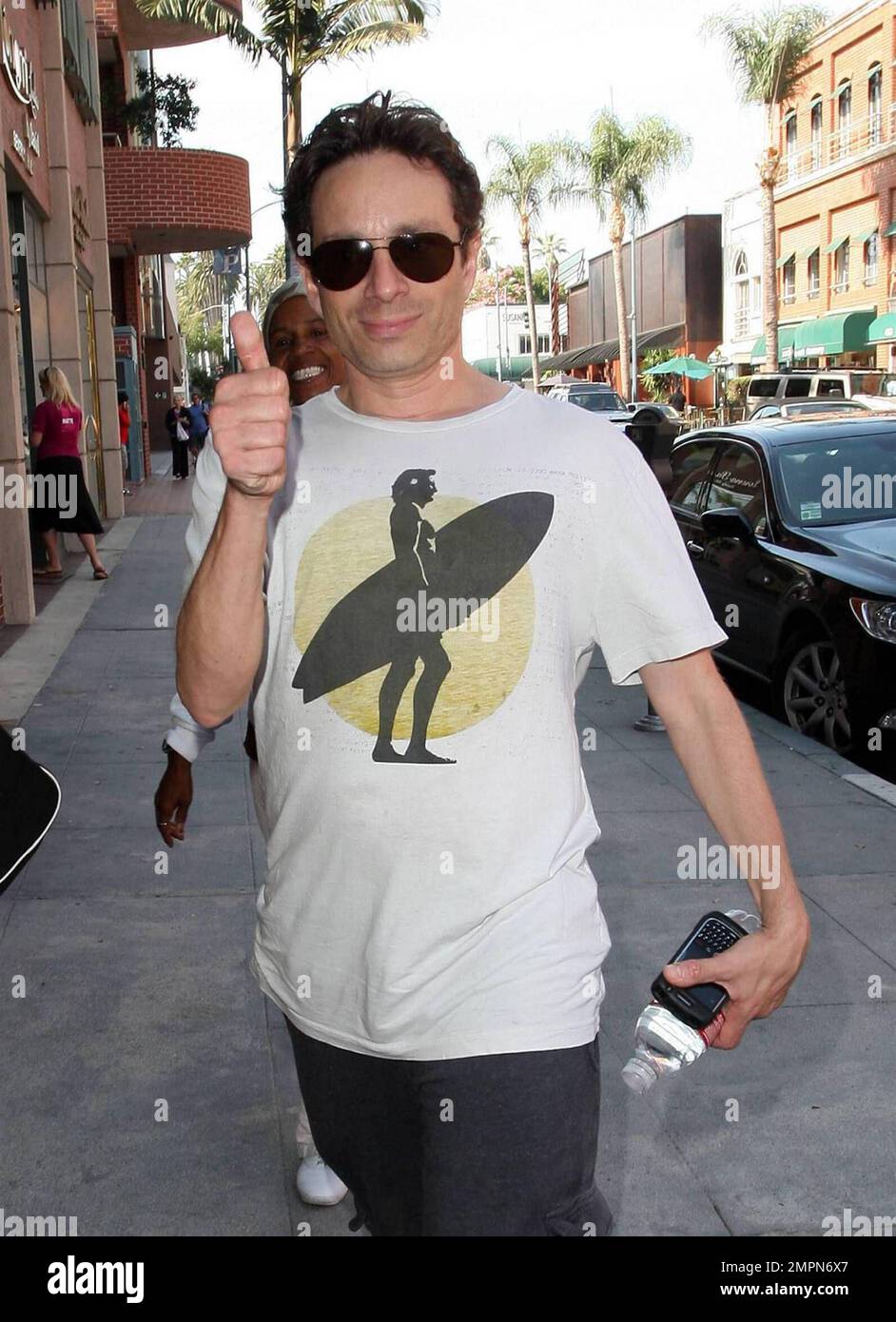Actor-producter Chris Kattan gives the thumbs up whilst out and about ...