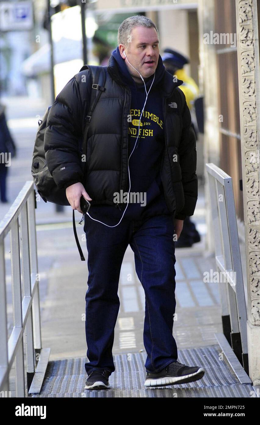 DJ Chris Moyles arrives for work at BBC Radio 1 in London, UK. 3/7/11 ...
