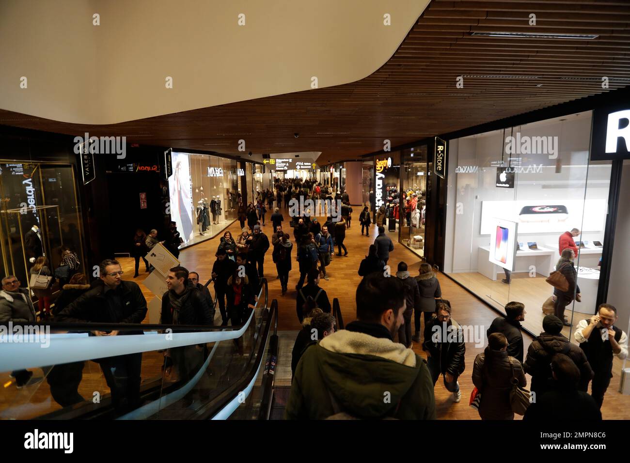 An inside view of the City Life district shopping center, in Milan ...