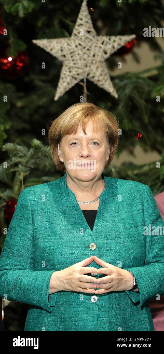 German Chancellor Angela Merkel poses for the media during the official ...