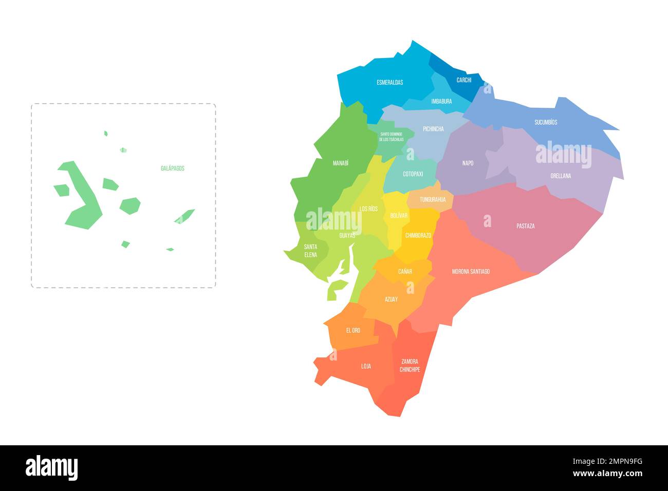 Ecuador political map of administrative divisions Stock Vector Image ...