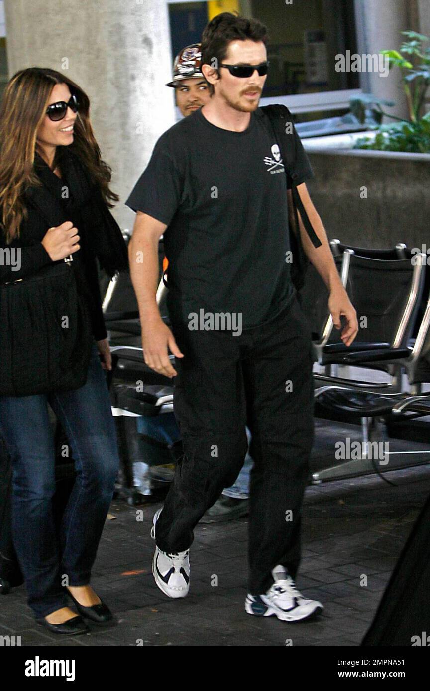 Christian Bale arrives at Los Angeles International Airport after a ...