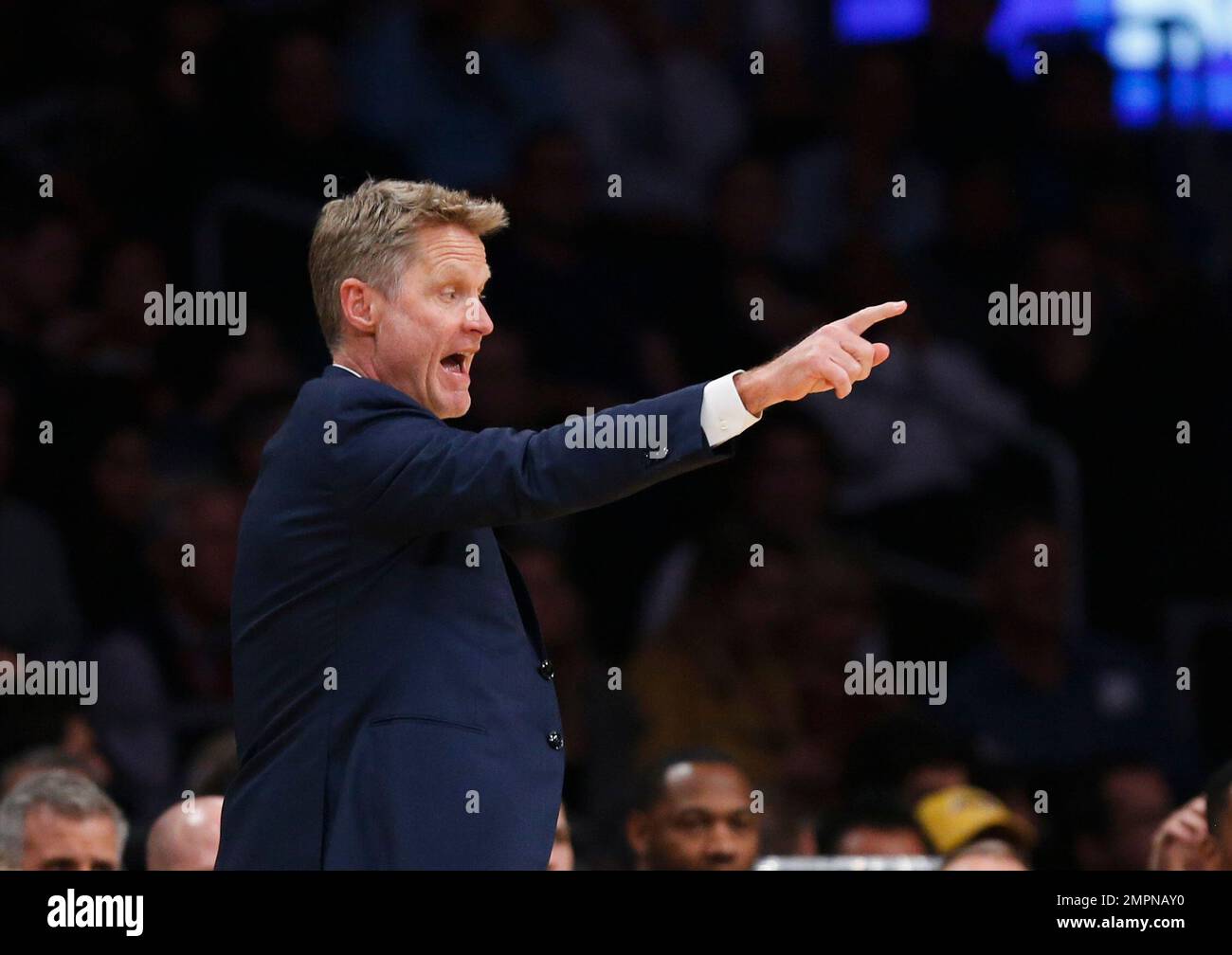 Golden State Warriors head coach Steve Kerr in an NBA basketball game ...