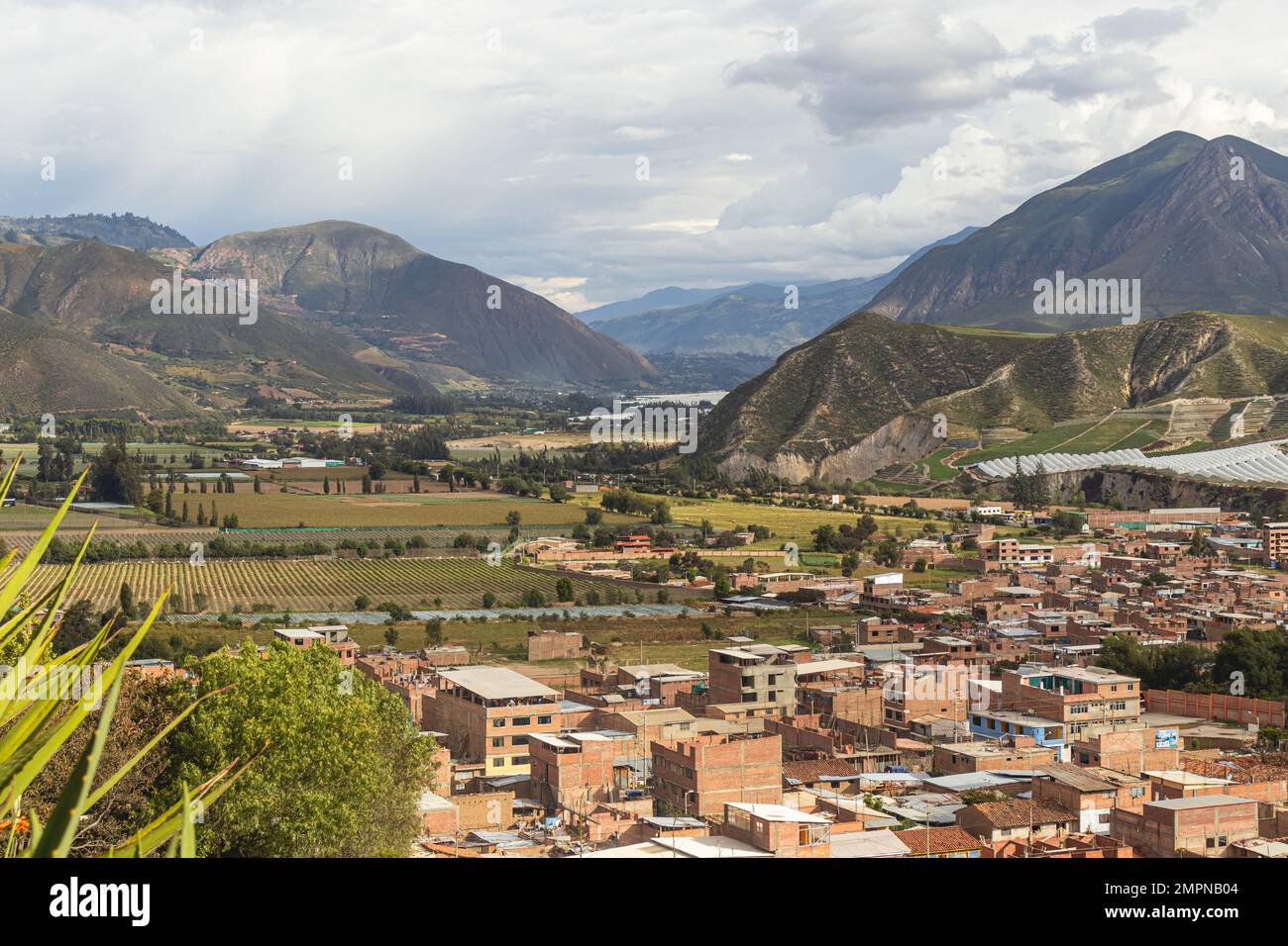Panoramic view of the palm tree quarter of Caraz Stock Photo - Alamy