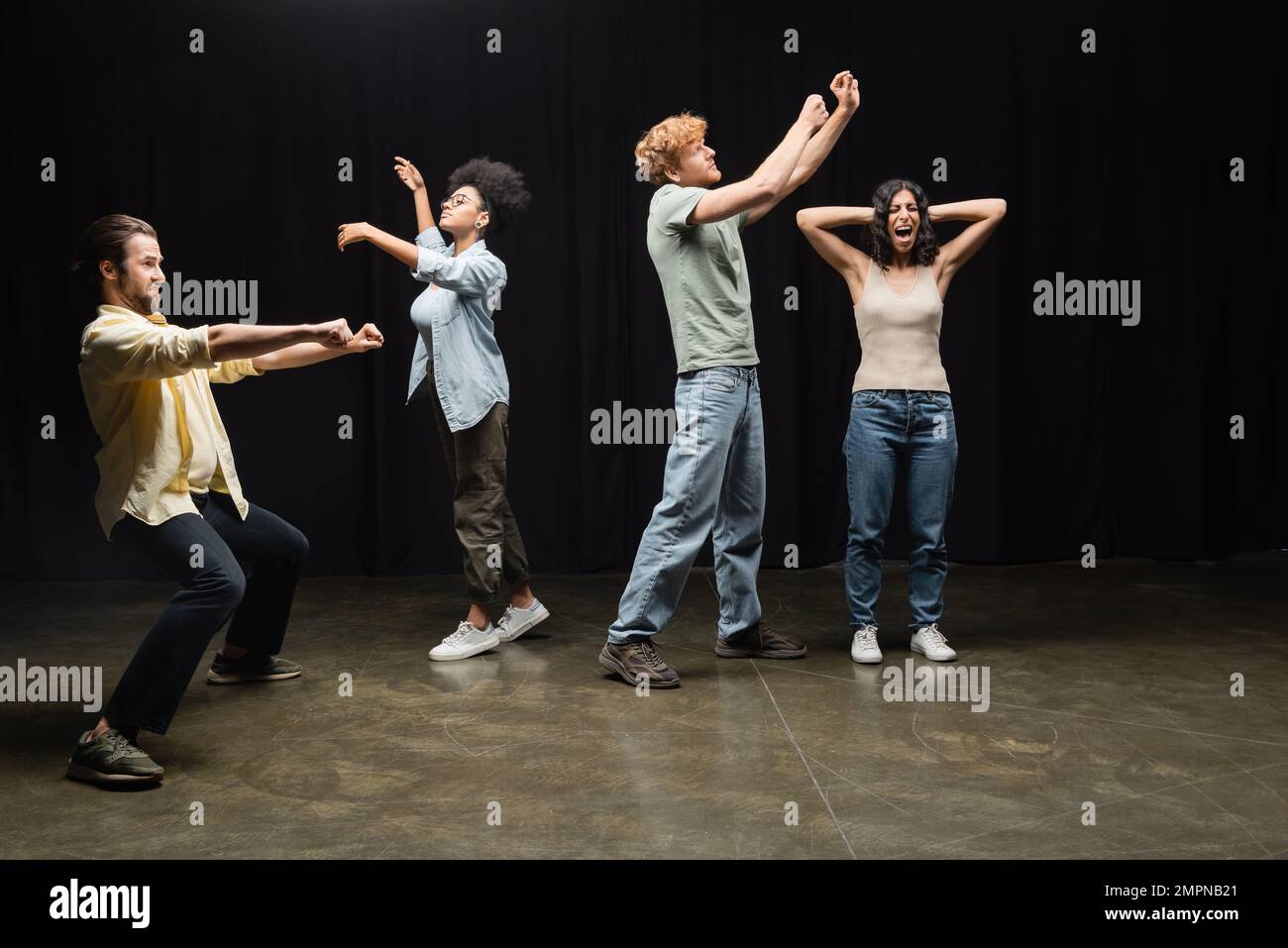 Young actors rehearsing backstage hi-res stock photography and images ...