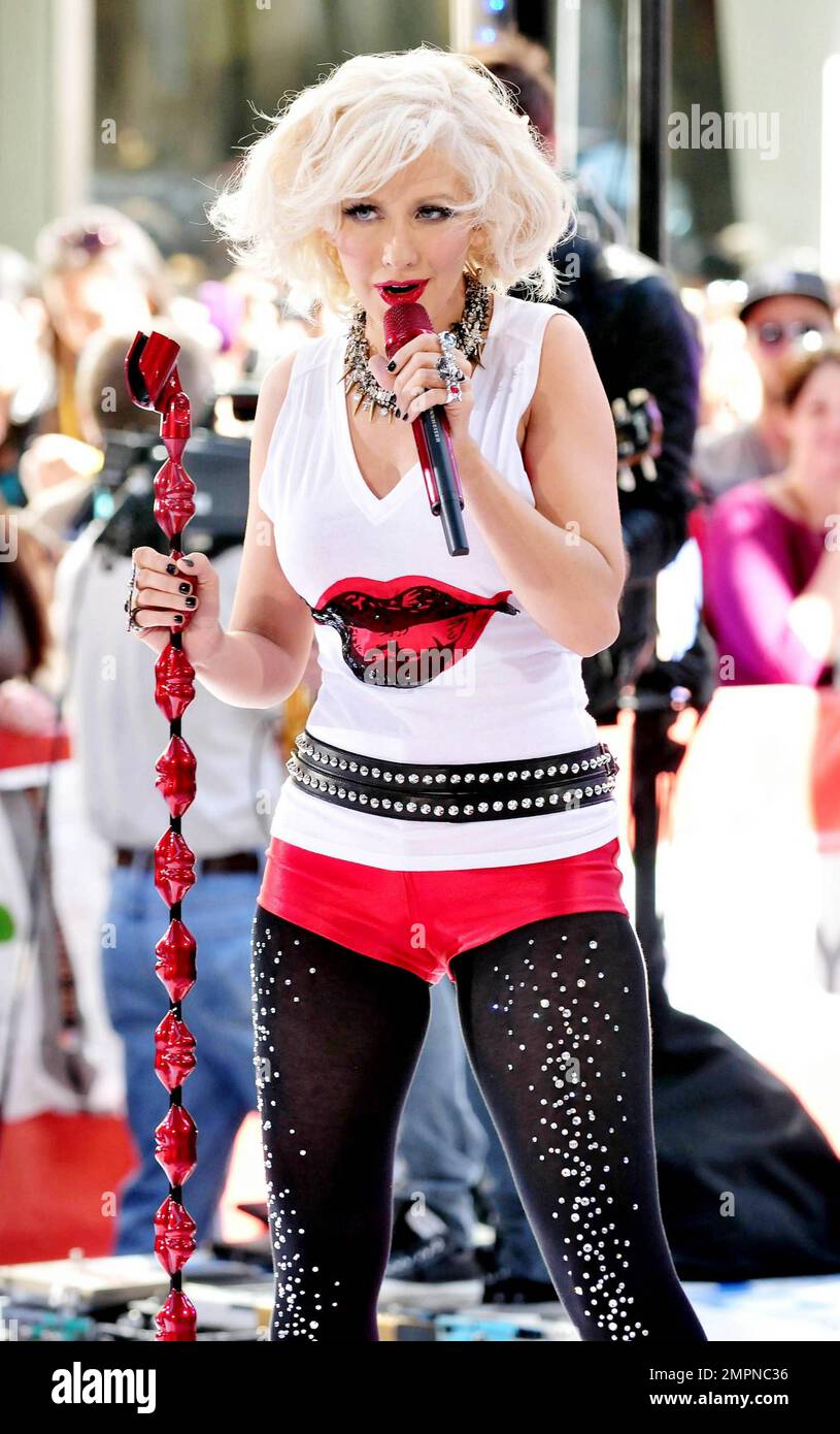 Pop star Christina Aguilera performs live in Rockefeller Center during ...