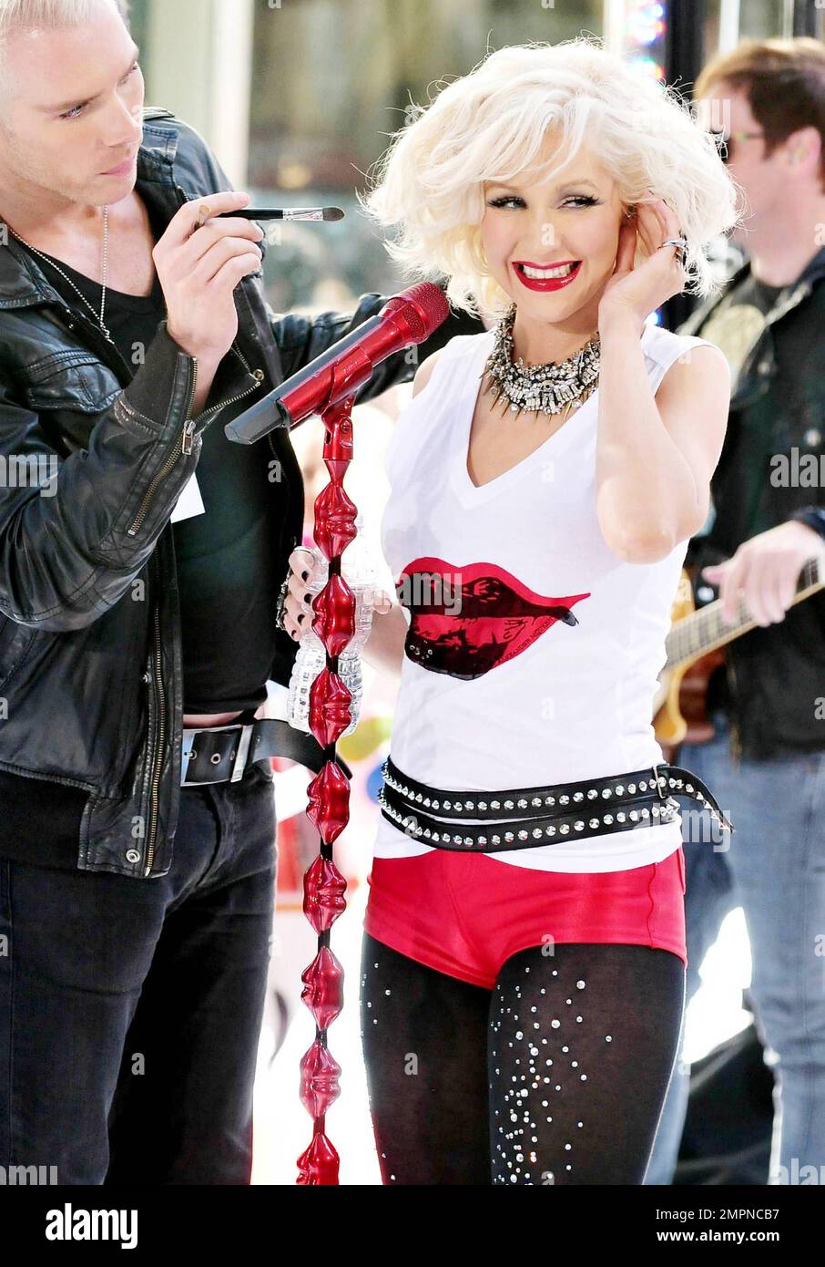 Pop star Christina Aguilera performs live in Rockefeller Center during ...