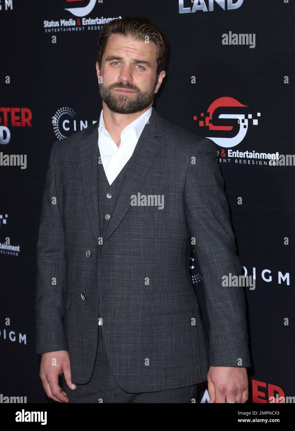 Milo Gibson arrives at the Los Angeles premiere of "Gangster Land" at ...