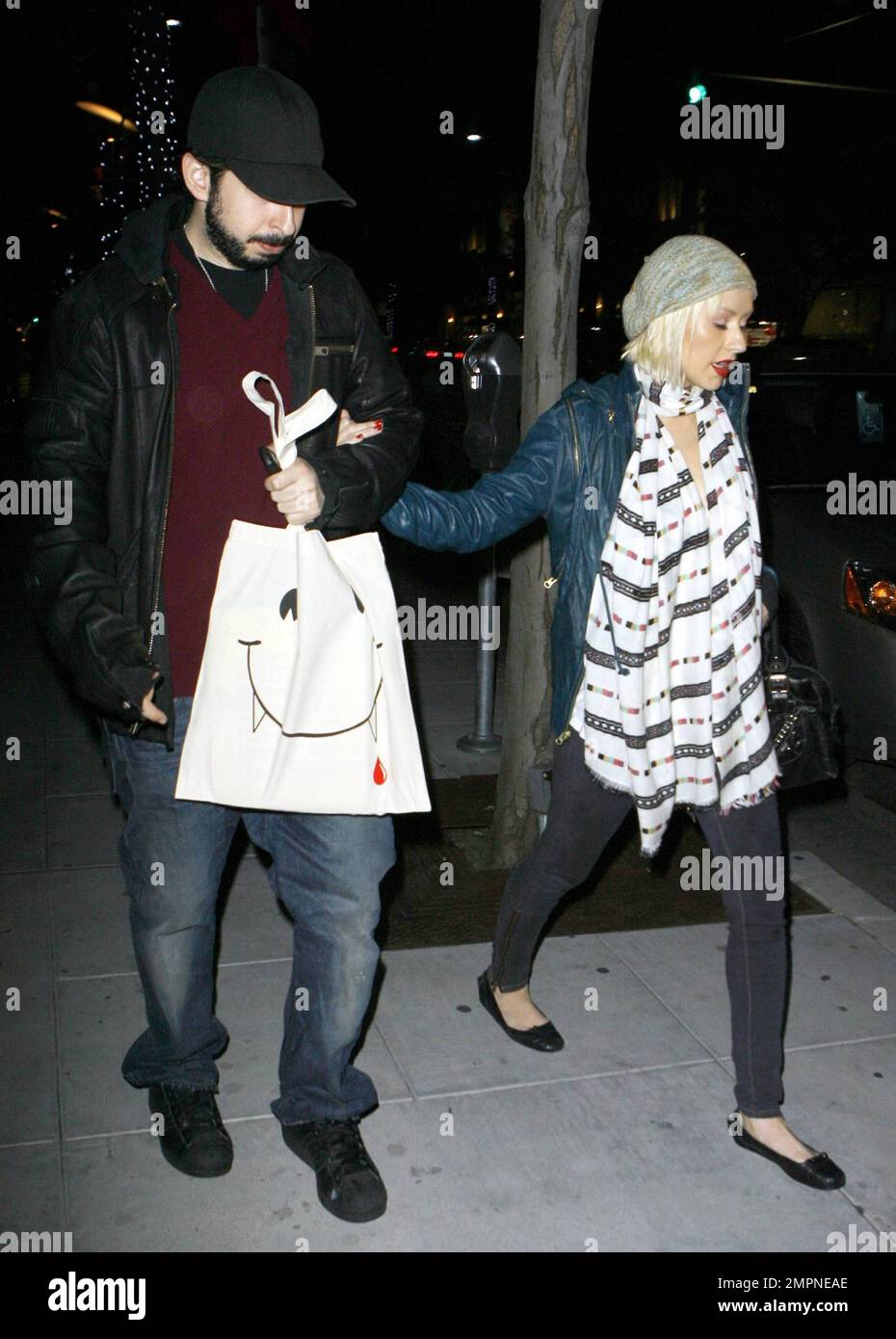 Christina Aguilera looks sullen as she leaves dinner at La Scala with ...