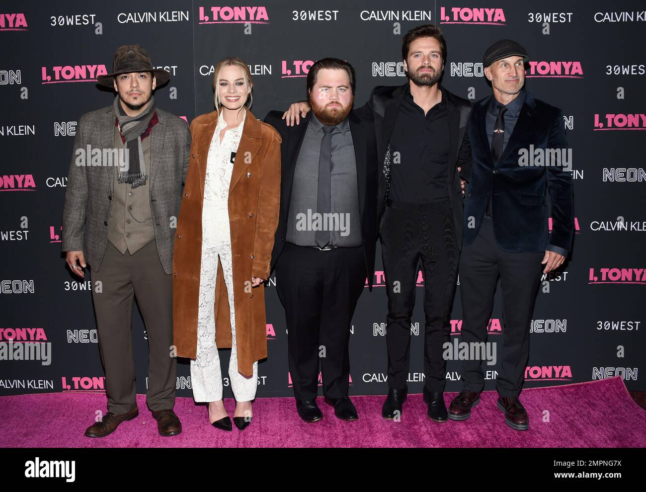 Actors Ricky Russert, left, Margot Robbie, Paul Walter Hauser ...