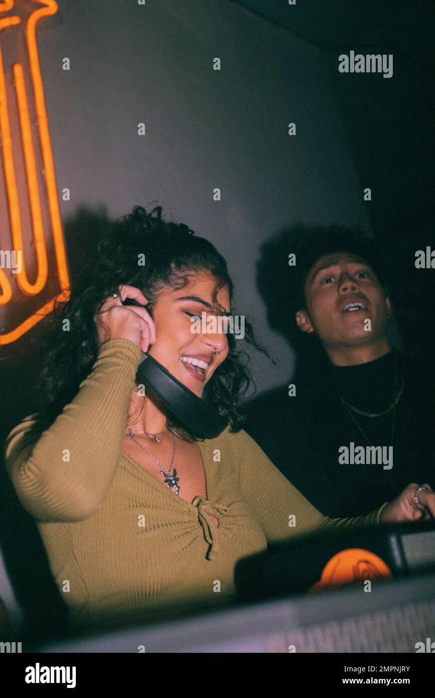 Hispanic female dj club hi-res stock photography and images - Alamy