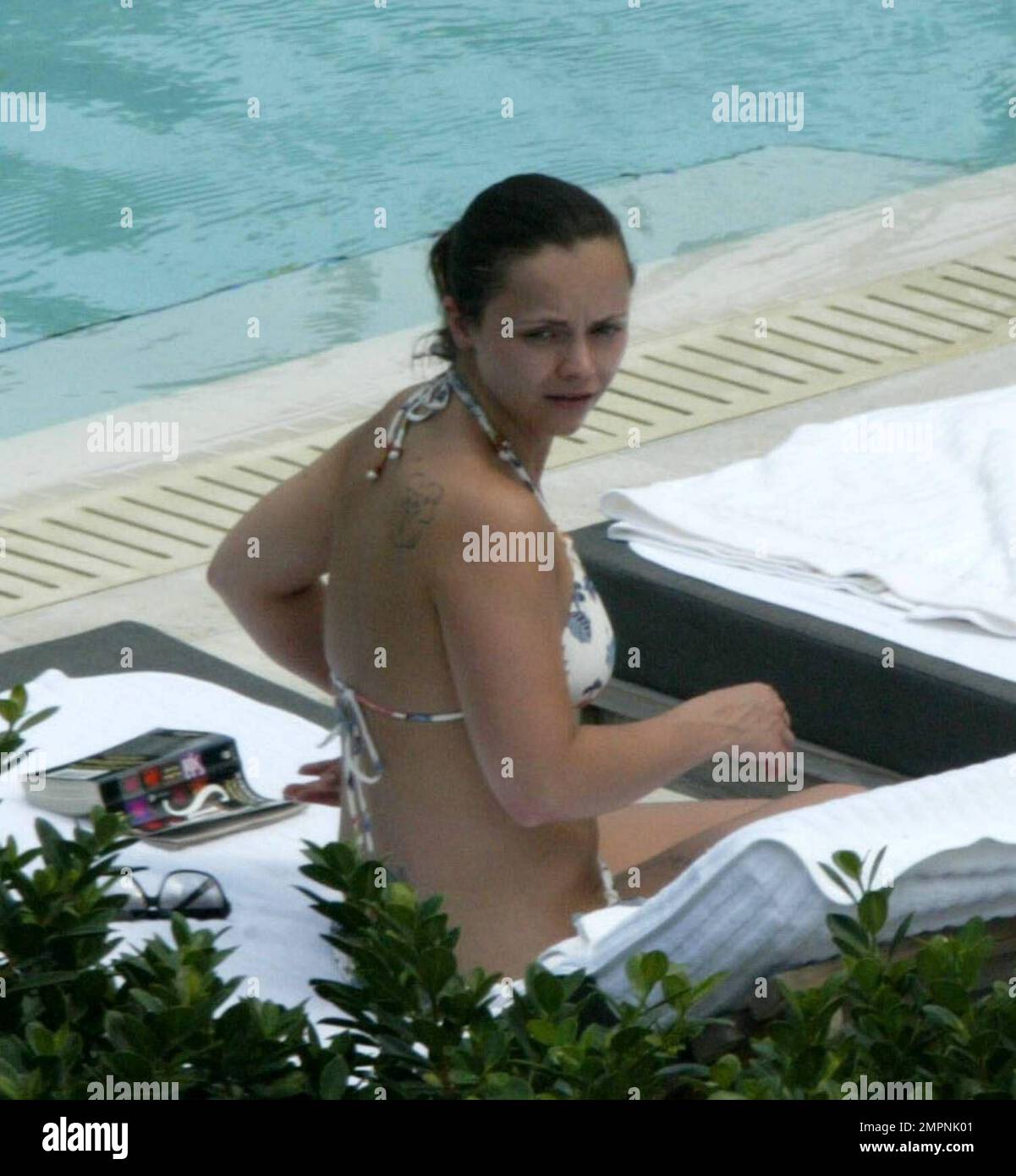 Exclusive!! Christina Ricci spends an afternoon poolside at a Miami Beach hotel. The actress ...