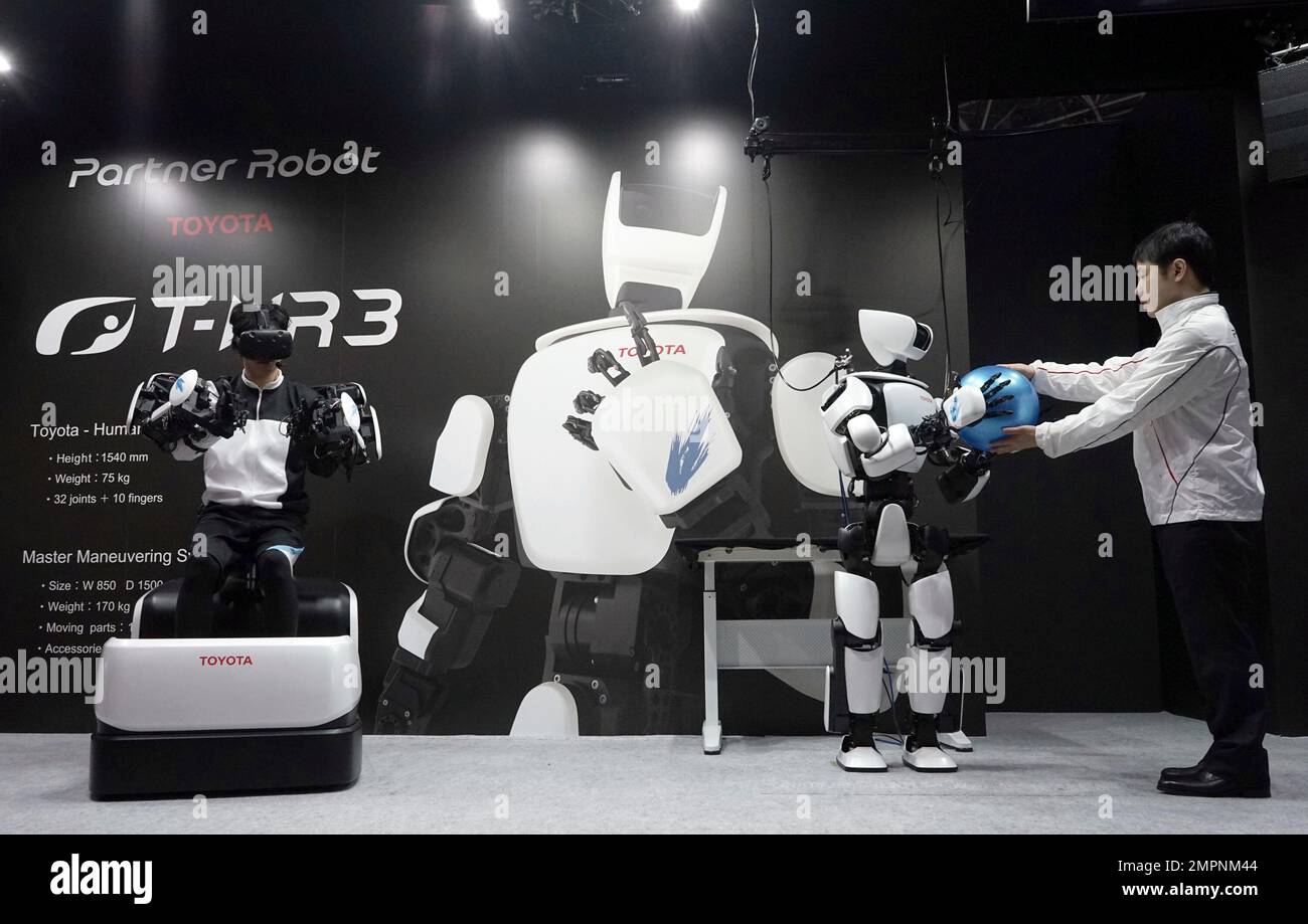 Toyota's third-generation humanoid T-HR3 robot is remotely controlled ...