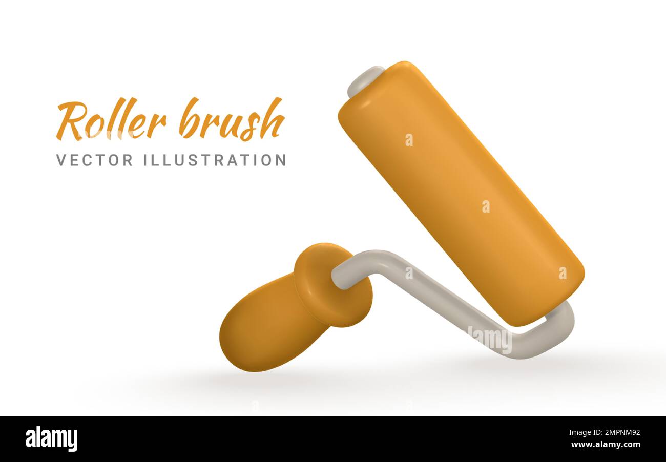 Paint roller icon in cartoon hi-res stock photography and images - Alamy