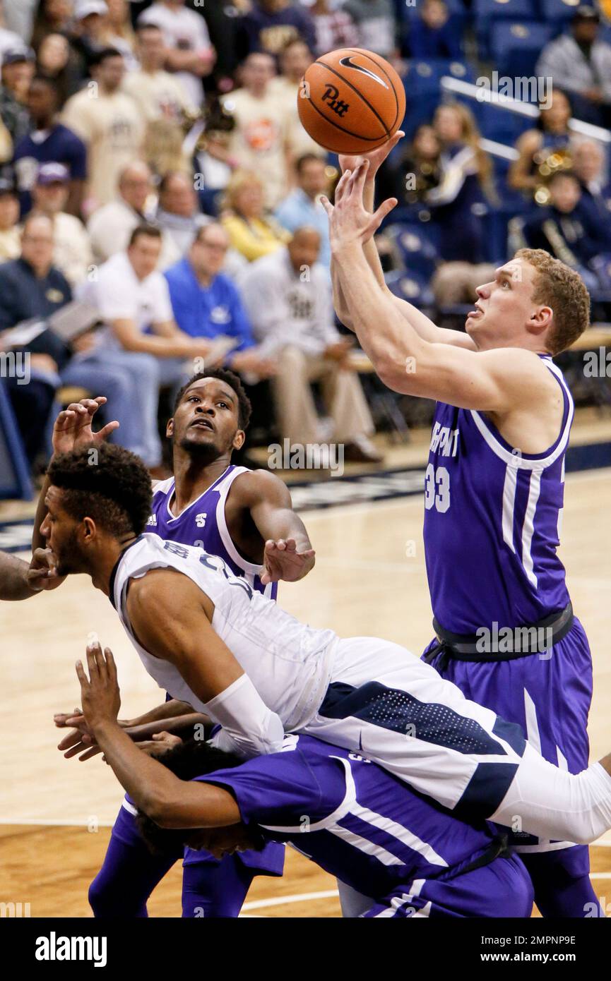 High Point's Sam Berlin (33 grabs a rebound as Pittsburgh's Terrell ...