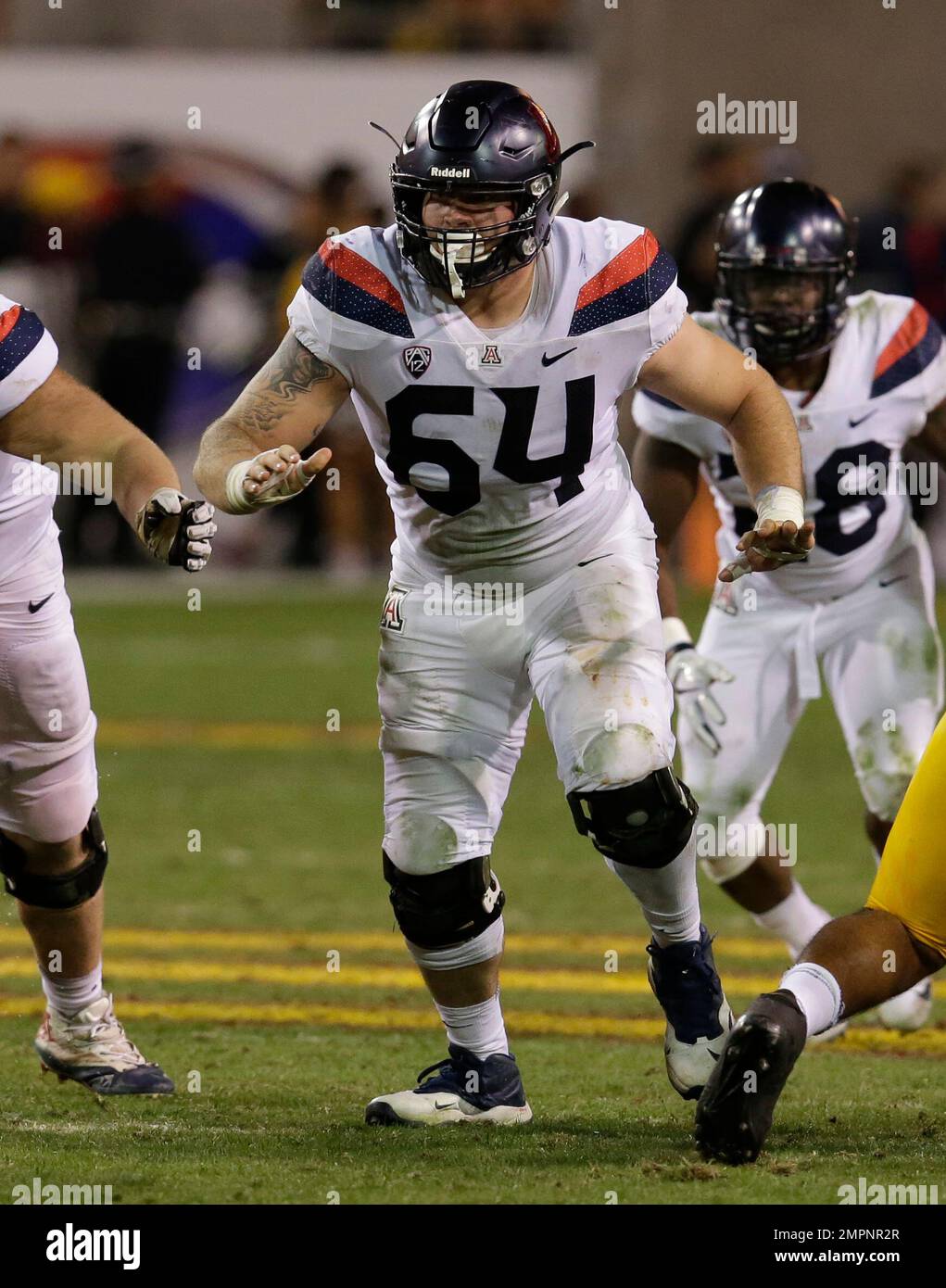 Arizona offensive lineman Nathan Eldridge (64) in the first half during ...