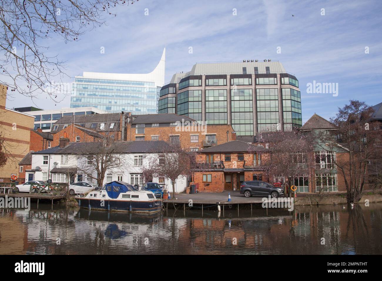 Views along the River Kennet in Reading, Berkshire in the UK Stock ...