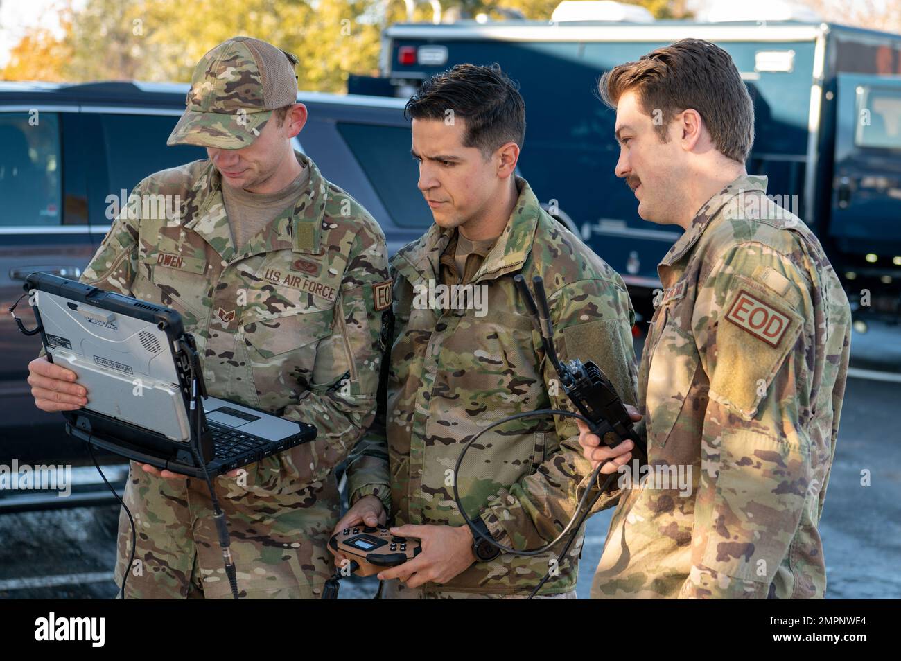 U.S. Air Force Explosive Ordnance Disposal Airmen from the 92nd Civil ...