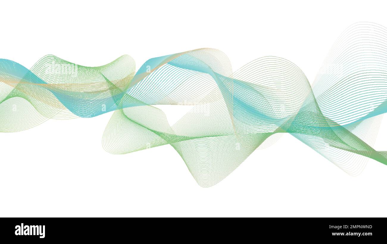 Abstract blue and green wave background - Vector illustration Stock ...