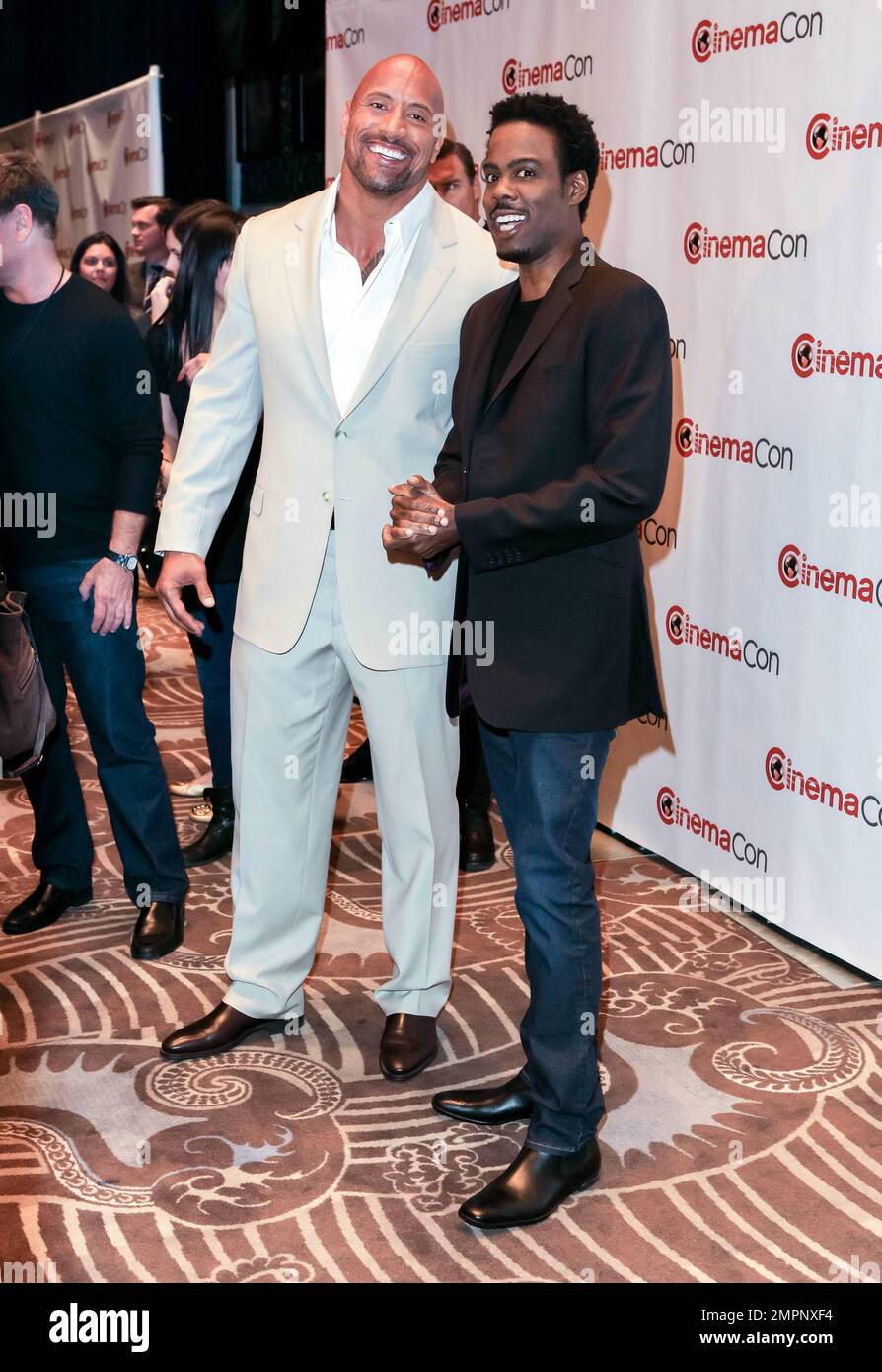Dwayne Johnson (aka The Rock) and Chris Rock at a Paramount Pictures ...