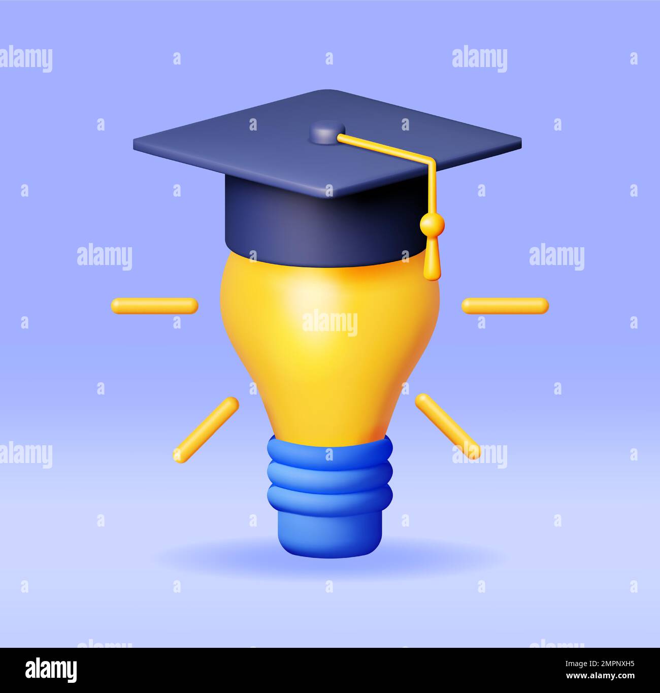3D Light Idea Bulb with Graduation Cap Stock Vector Image & Art - Alamy
