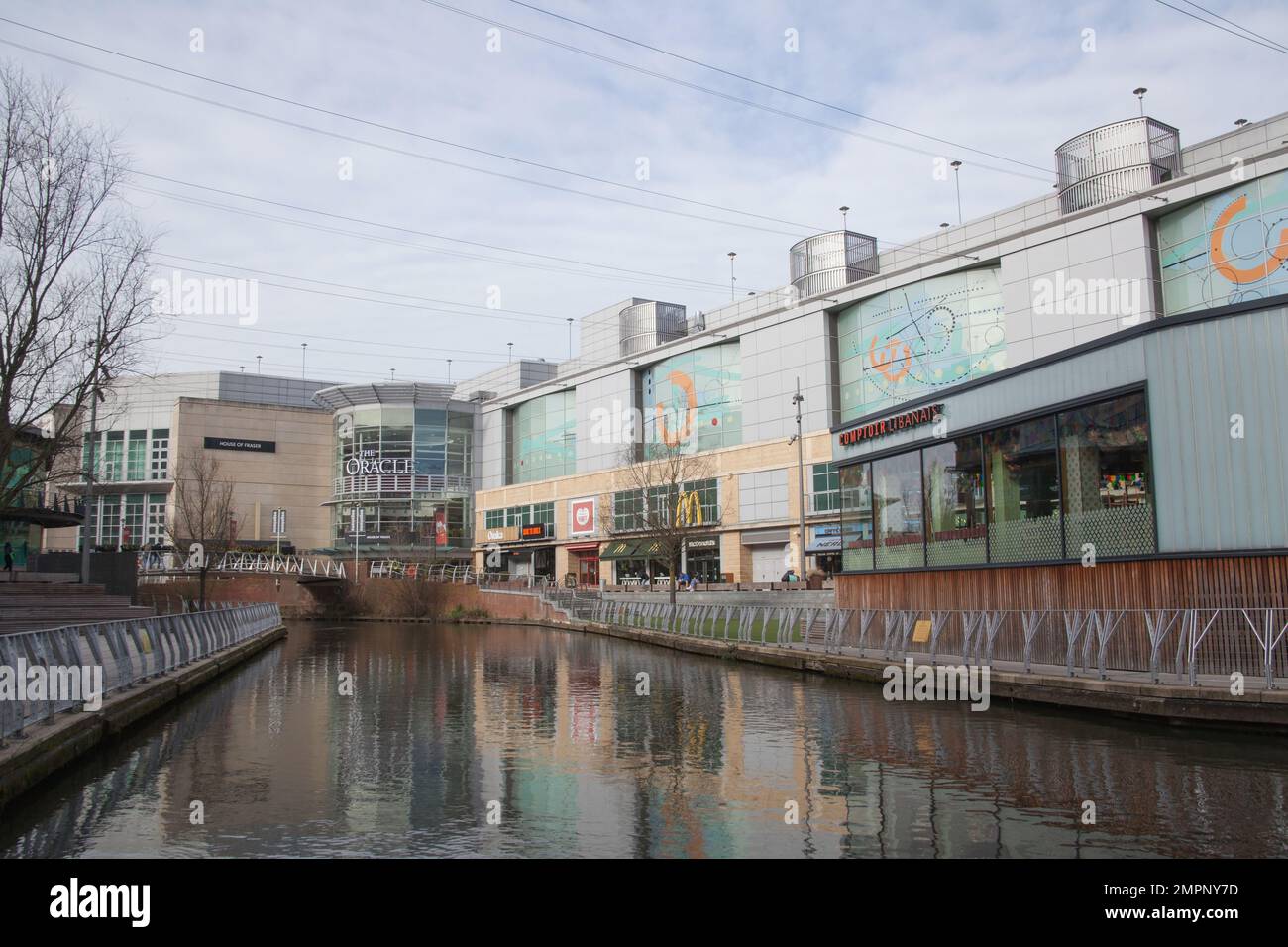 Views of The Oracle Shopping Centre in Reading, Berkshire in the UK ...
