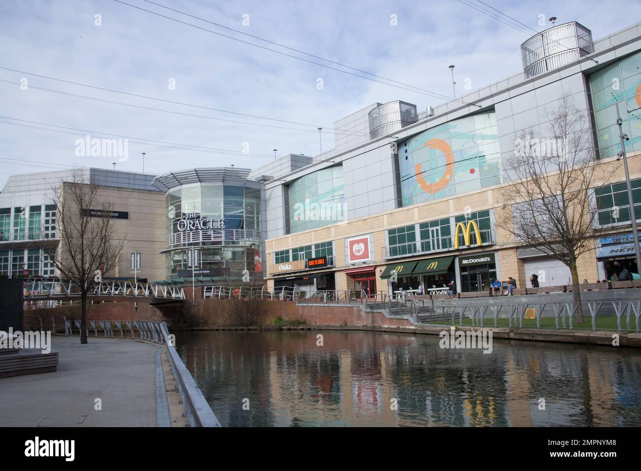 Views of The Oracle Shopping Centre in Reading, Berkshire in the UK ...