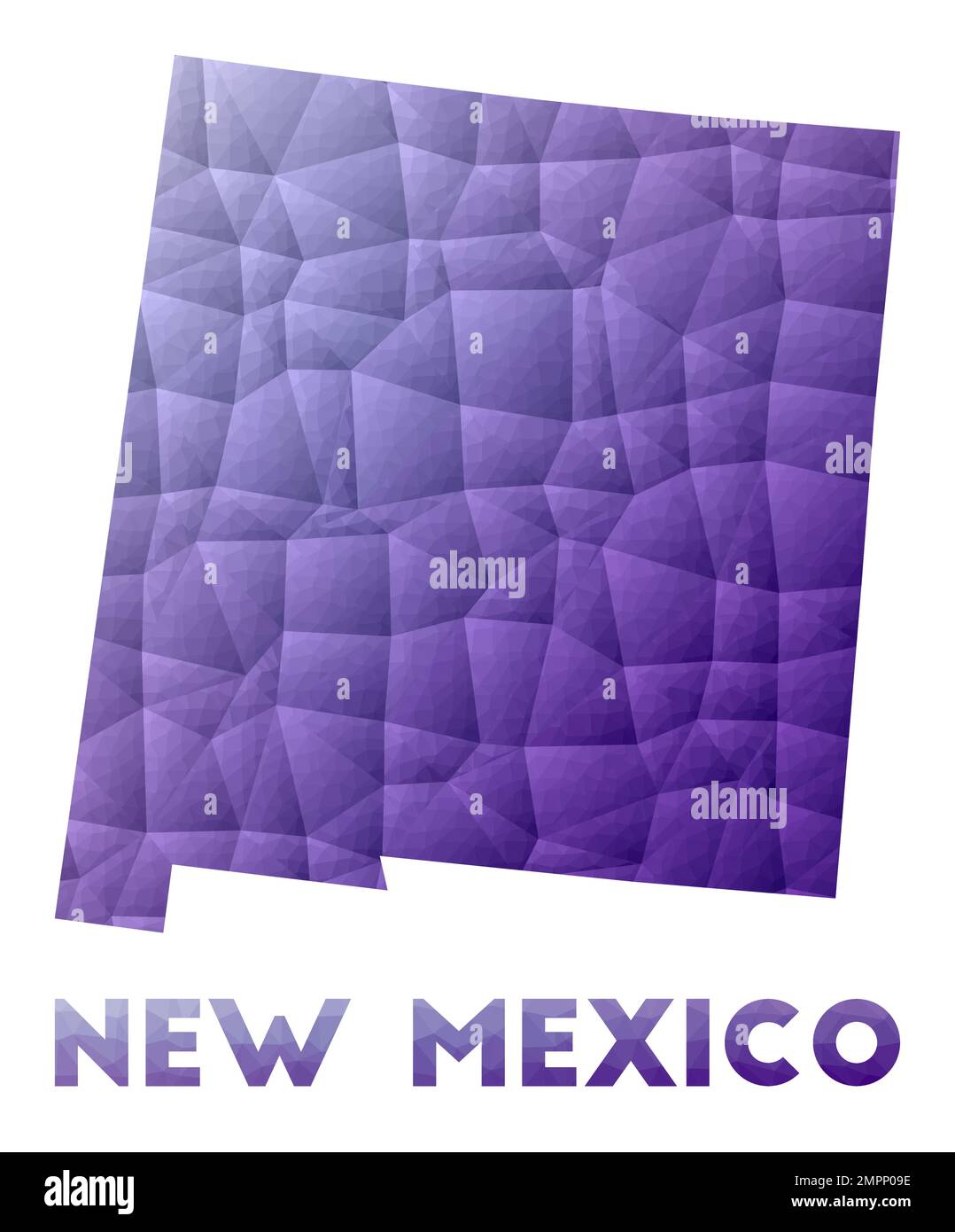 Map of New Mexico. Low poly illustration of the US state. Purple ...