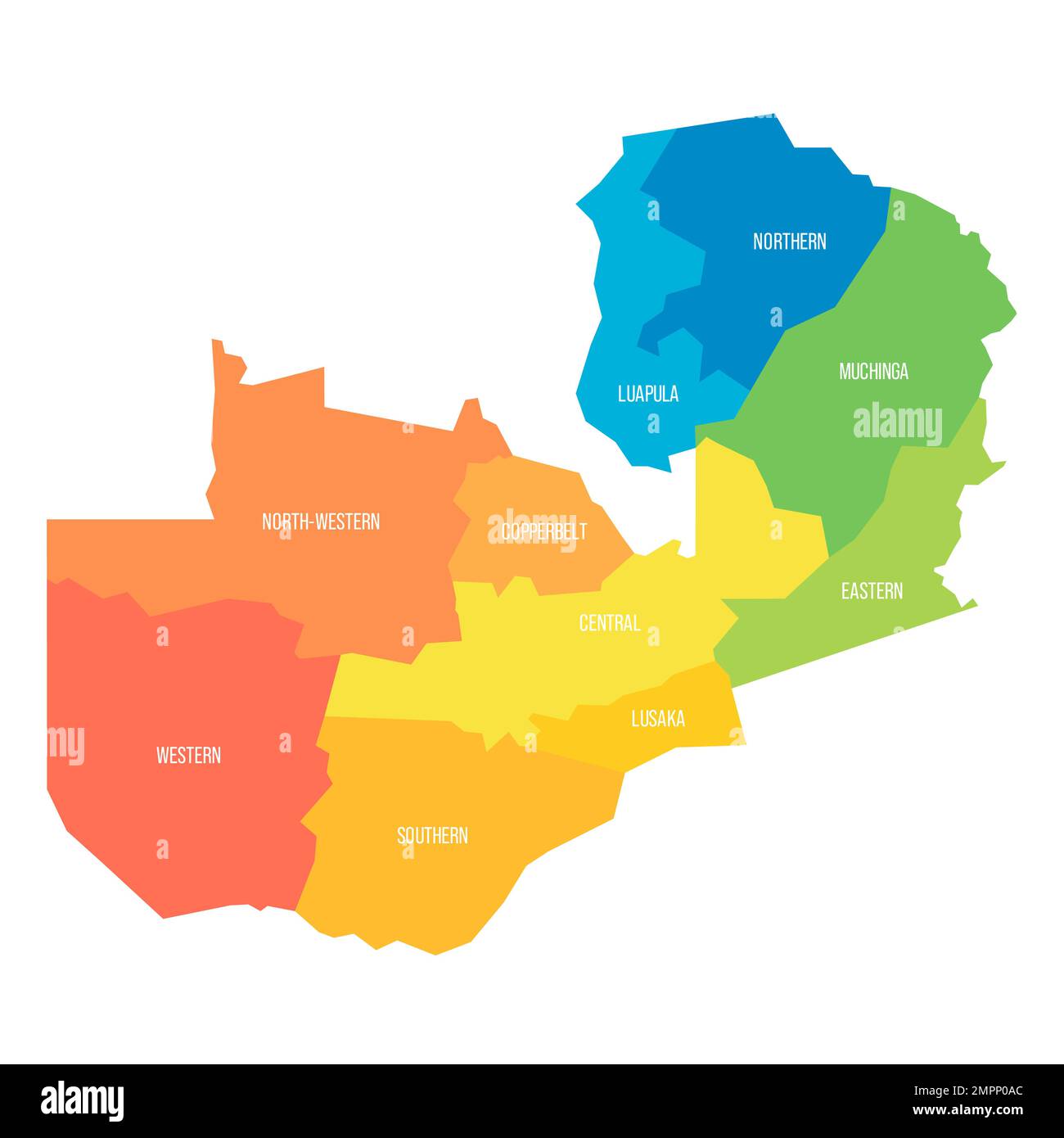Zambia political map of administrative divisions Stock Vector Image ...