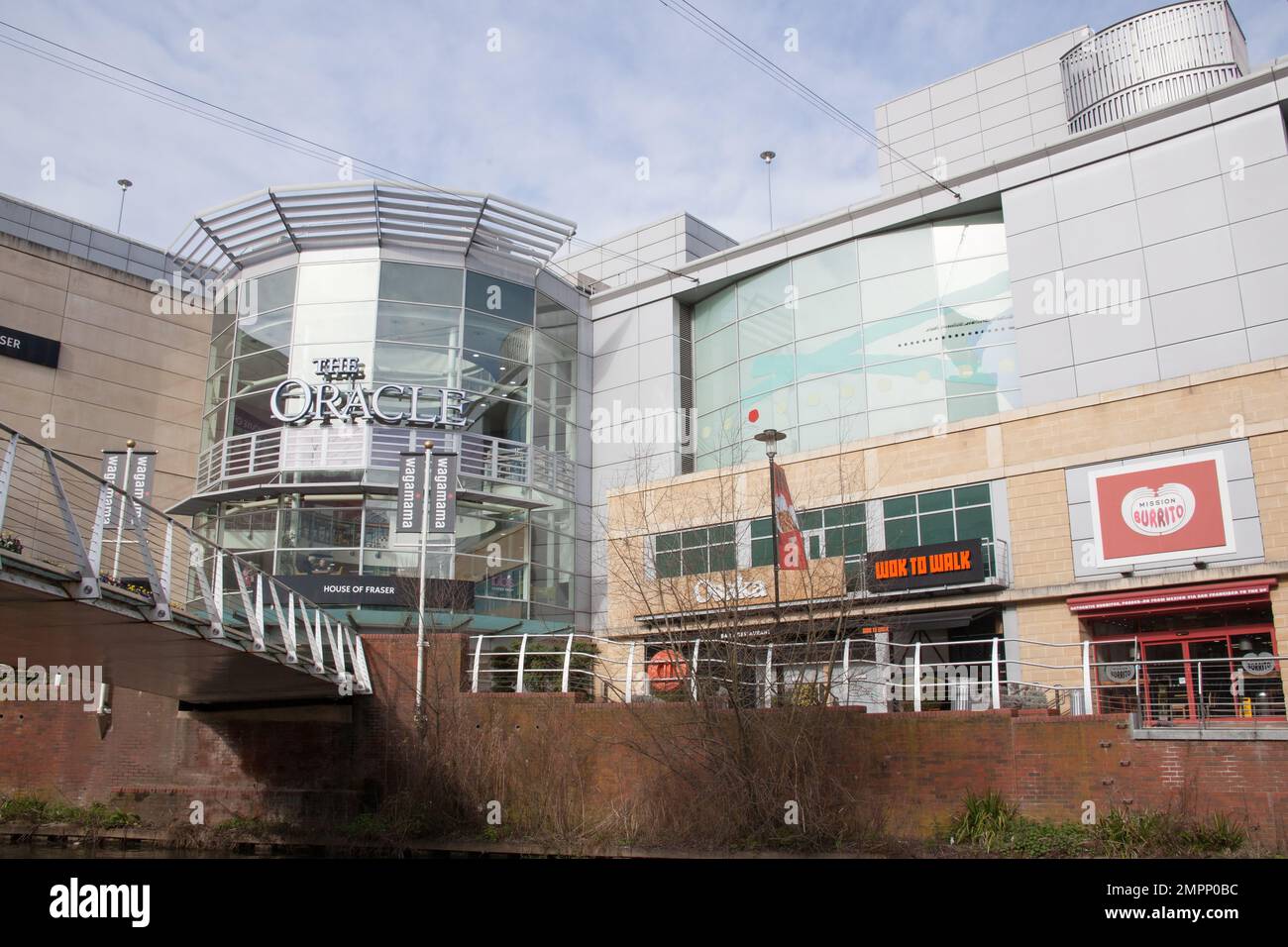 Views of The Oracle Shopping Centre in Reading, Berkshire in the UK ...