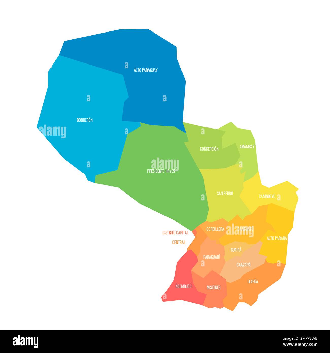 Paraguay political map of administrative divisions Stock Vector Image & Art - Alamy