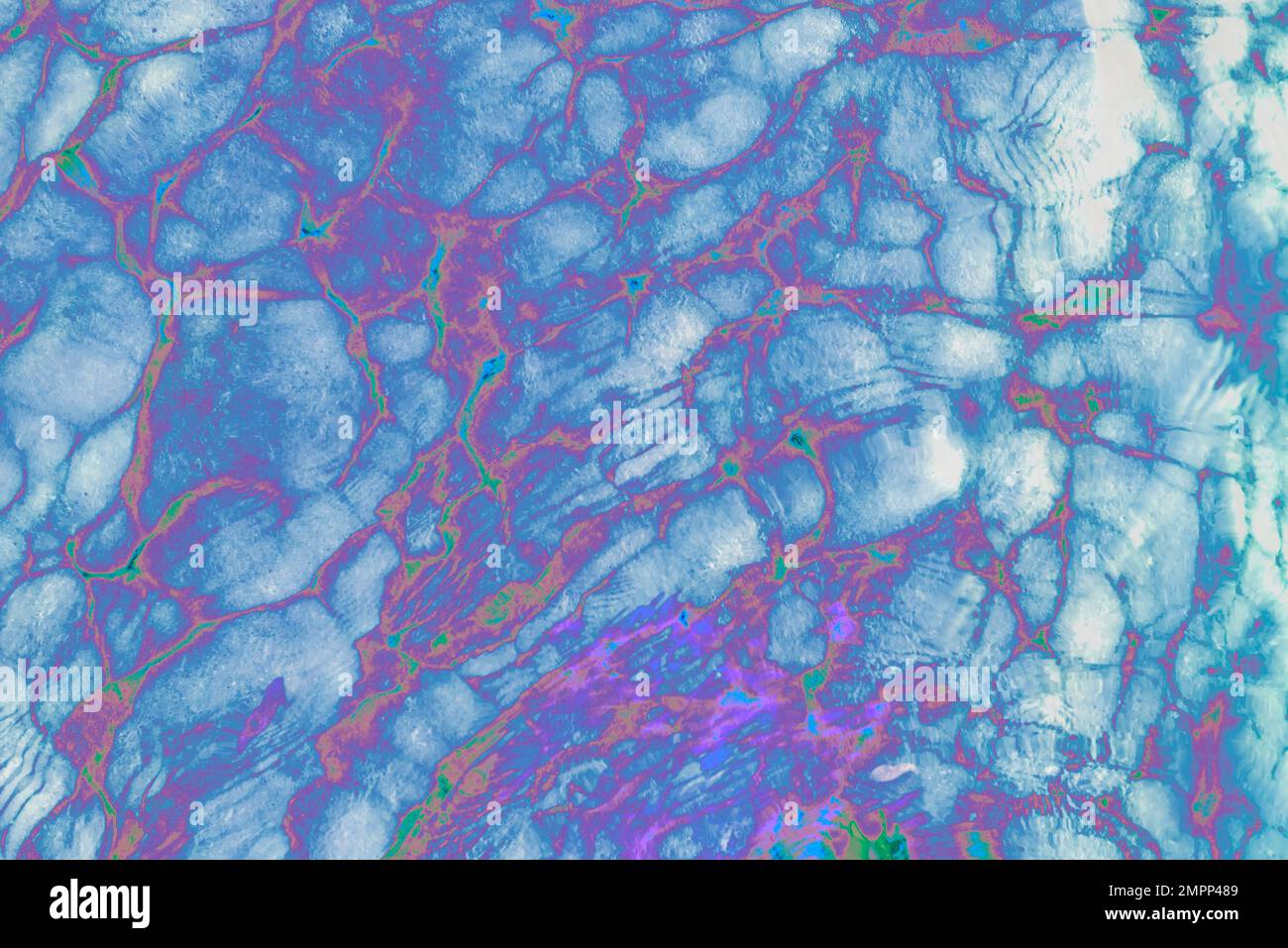 Abstract photo of glow neon bright color texture of unusual water ...