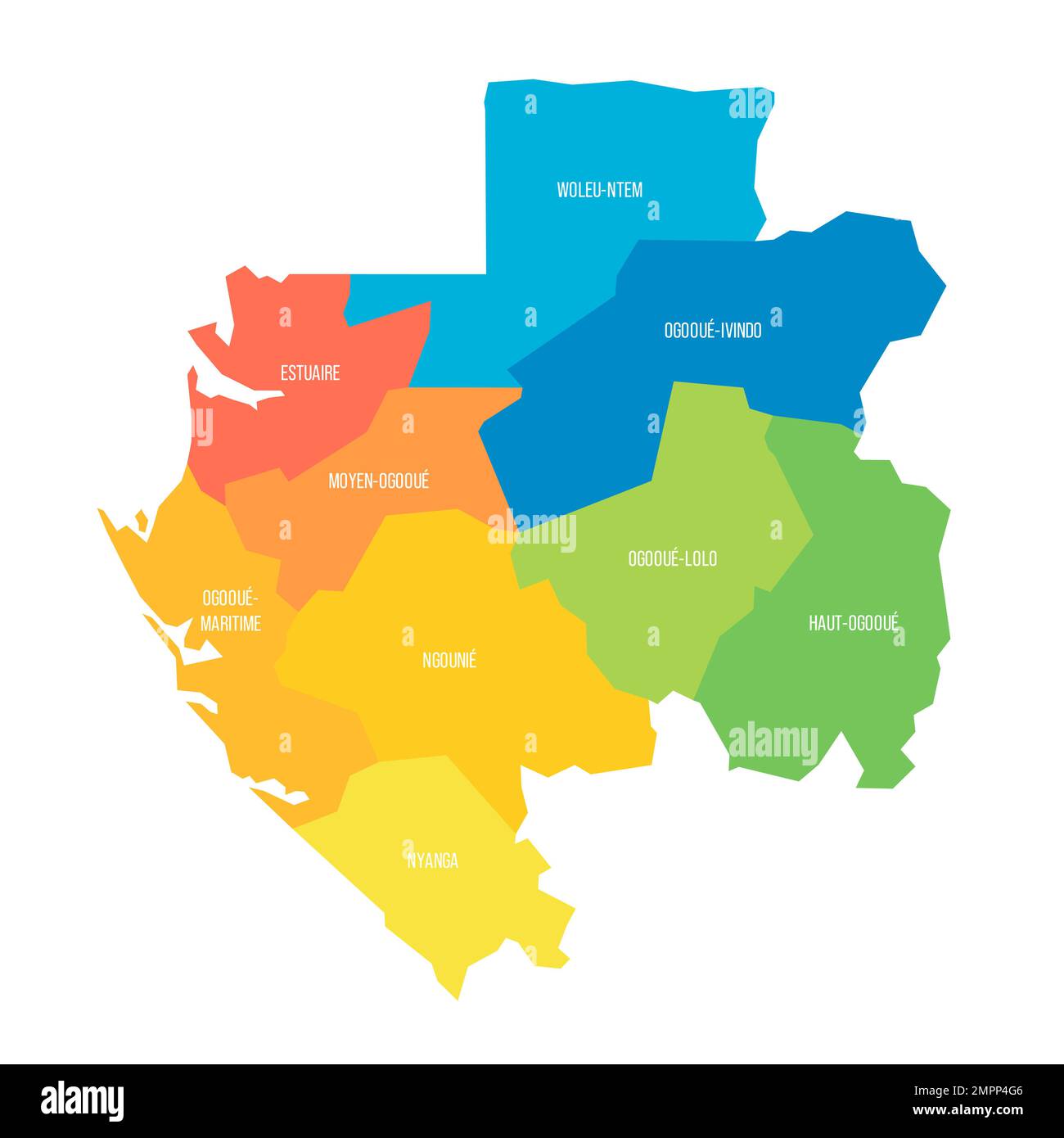 Gabon political map of administrative divisions Stock Vector Image ...