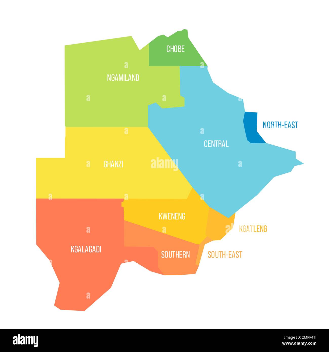 Botswana political map of administrative divisions Stock Vector Image ...