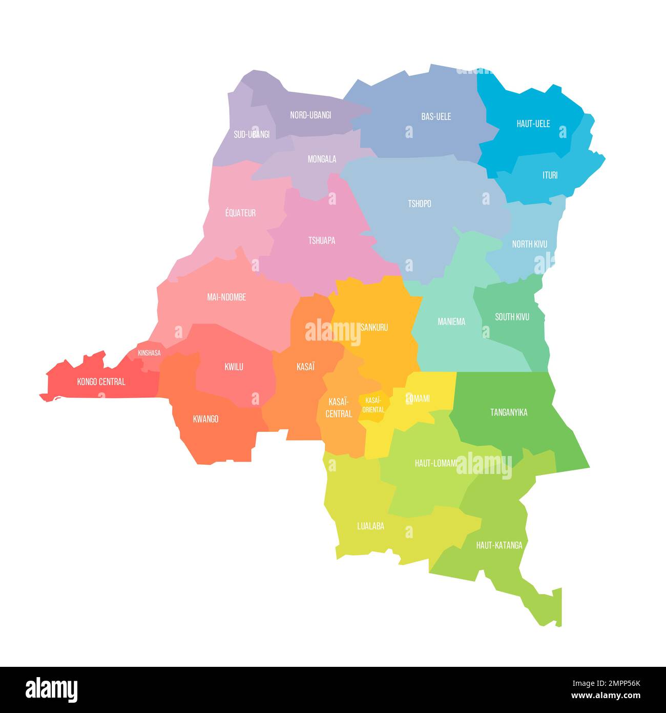 Democratic Republic of the Congo political map of administrative ...