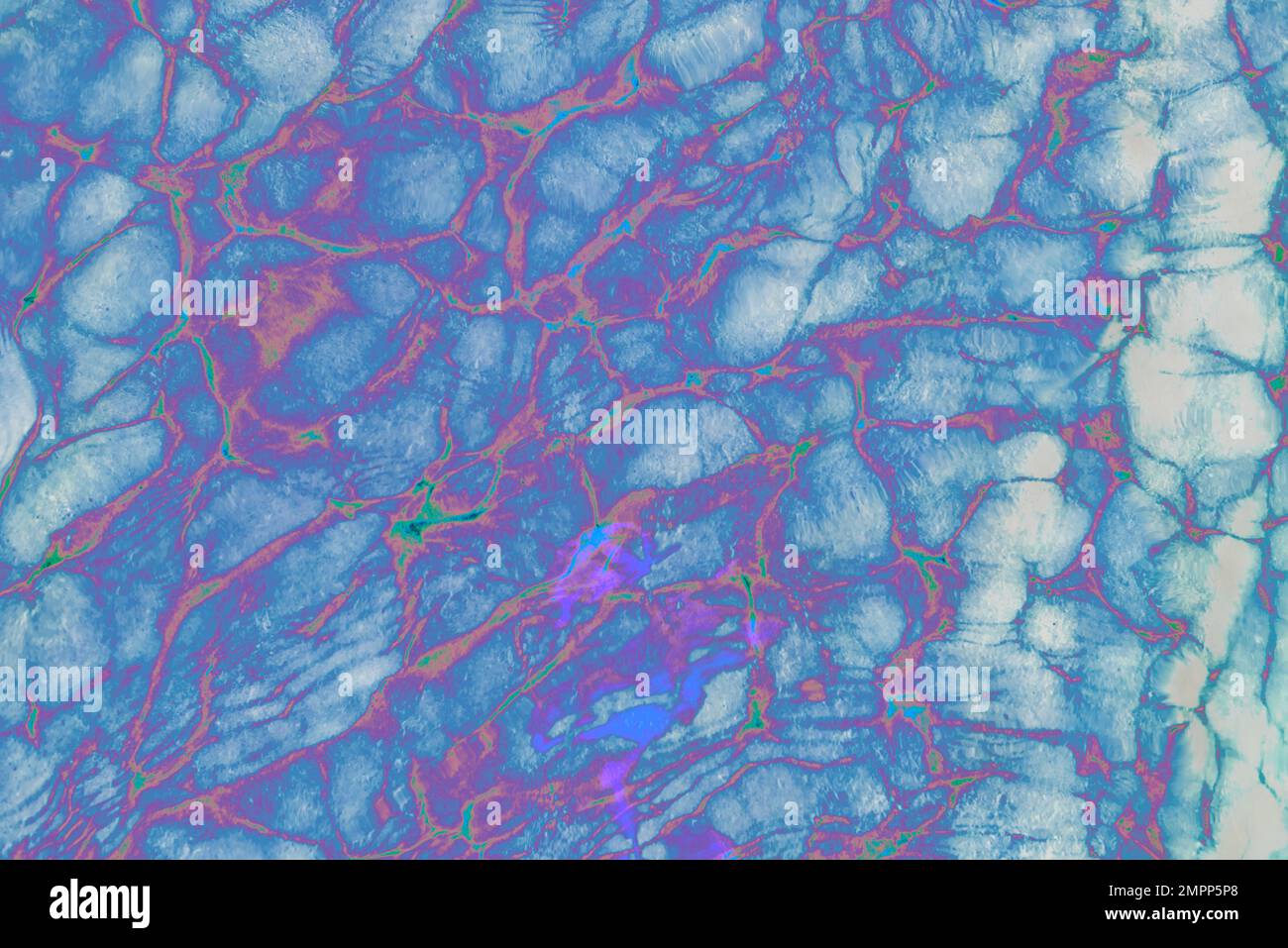 Abstract photo of glow neon bright color water surface texture with ...