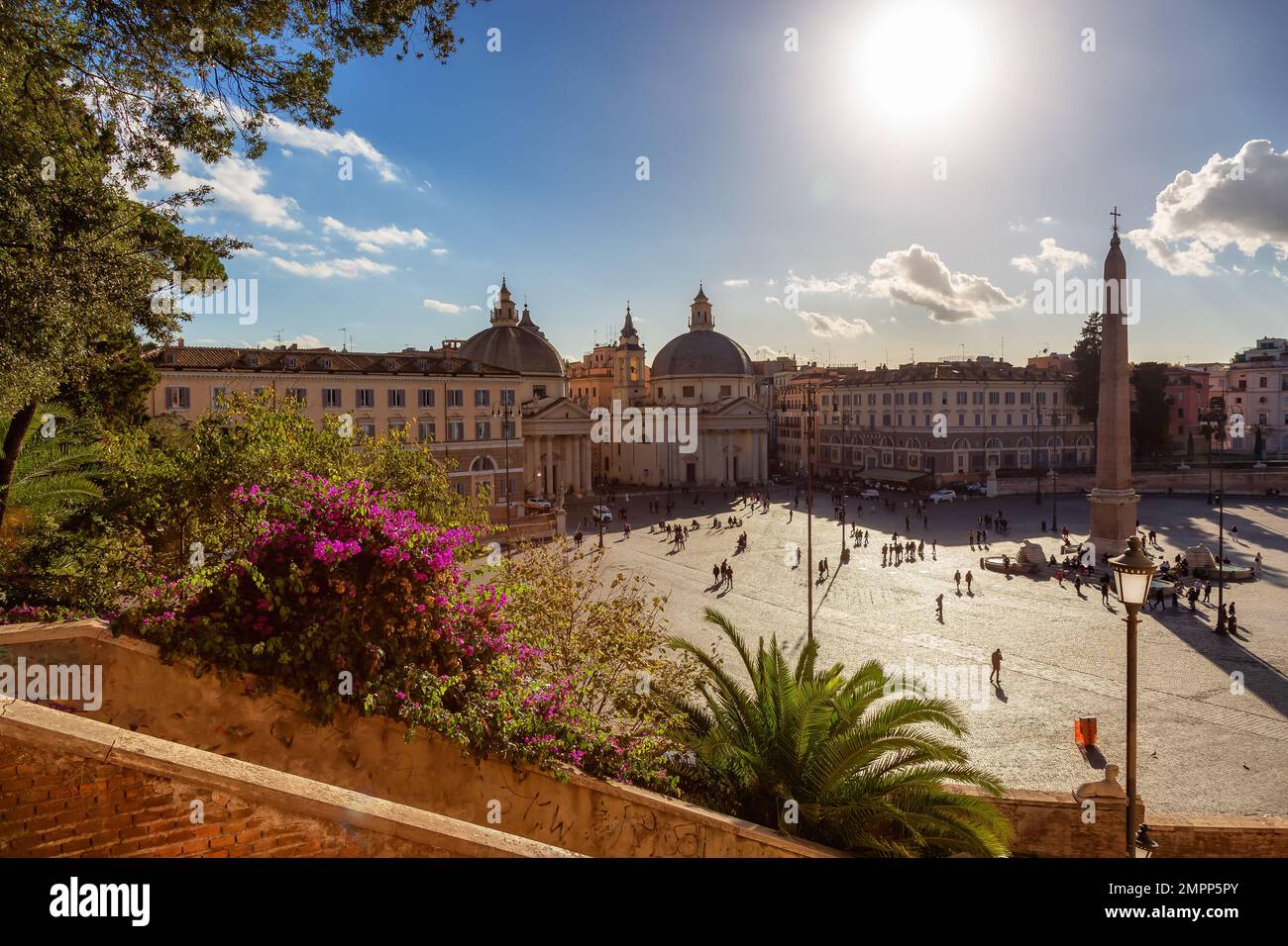 Landmark Square, Piazza del Popolo, in Downtown Rome, Italy Stock Photo ...