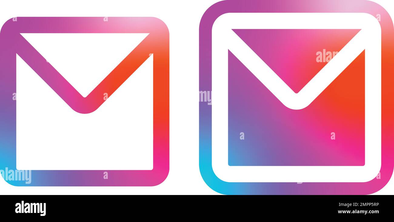 Email message symbol with color gradient - Vector illustration Stock ...