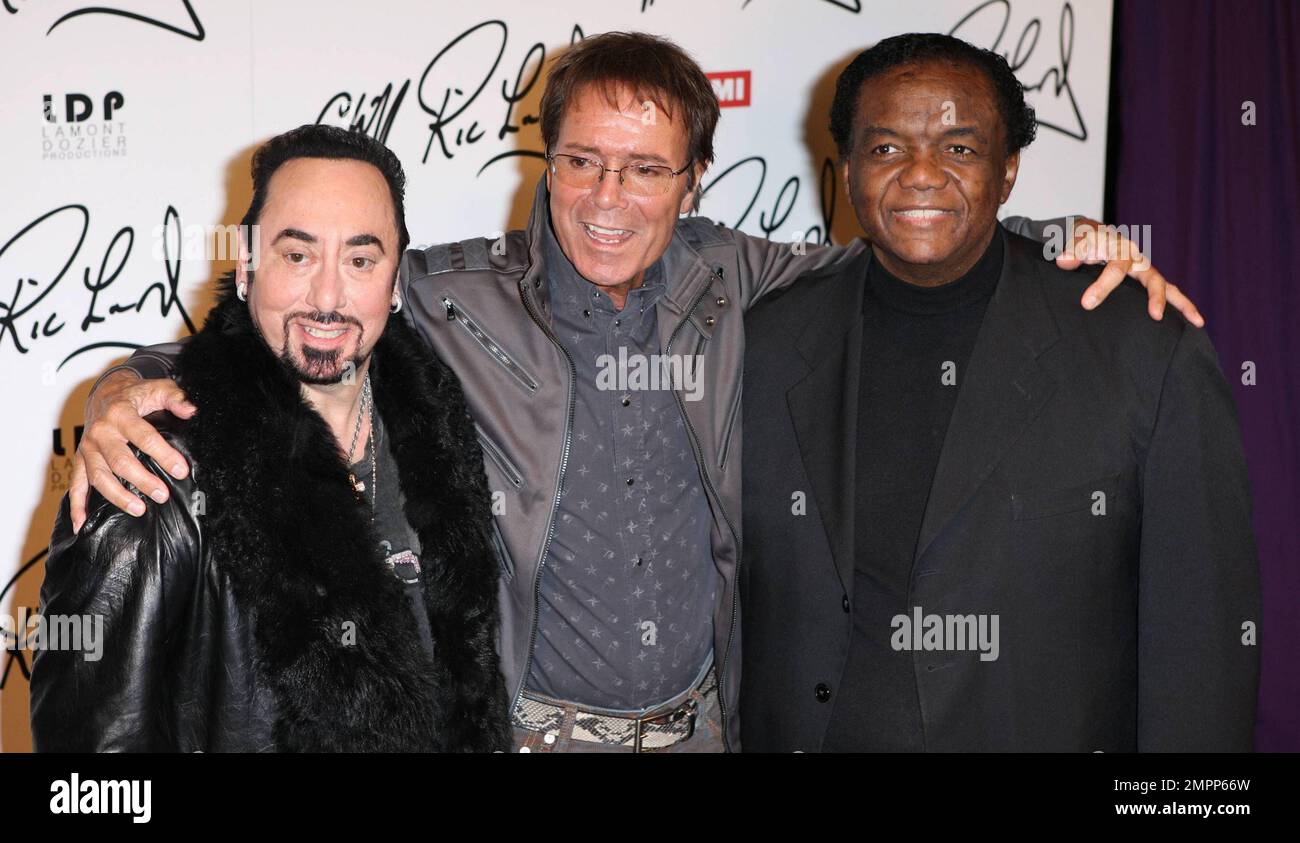 David Gest, Cliff Richard and Lamont Dozier pose for photographers at a ...