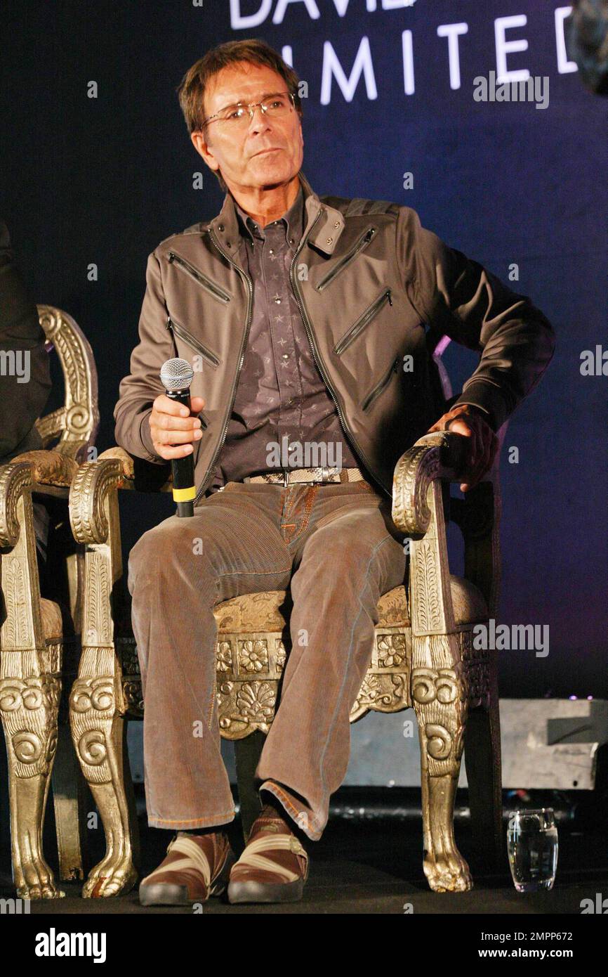 English pop star Cliff Richard, 70, at a press conference held at ...