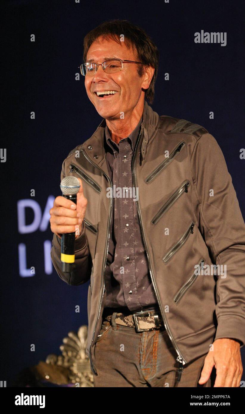 English pop star Cliff Richard, 70, at a press conference held at ...