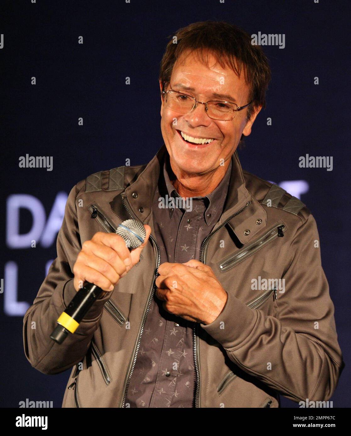 English pop star Cliff Richard, 70, at a press conference held at ...