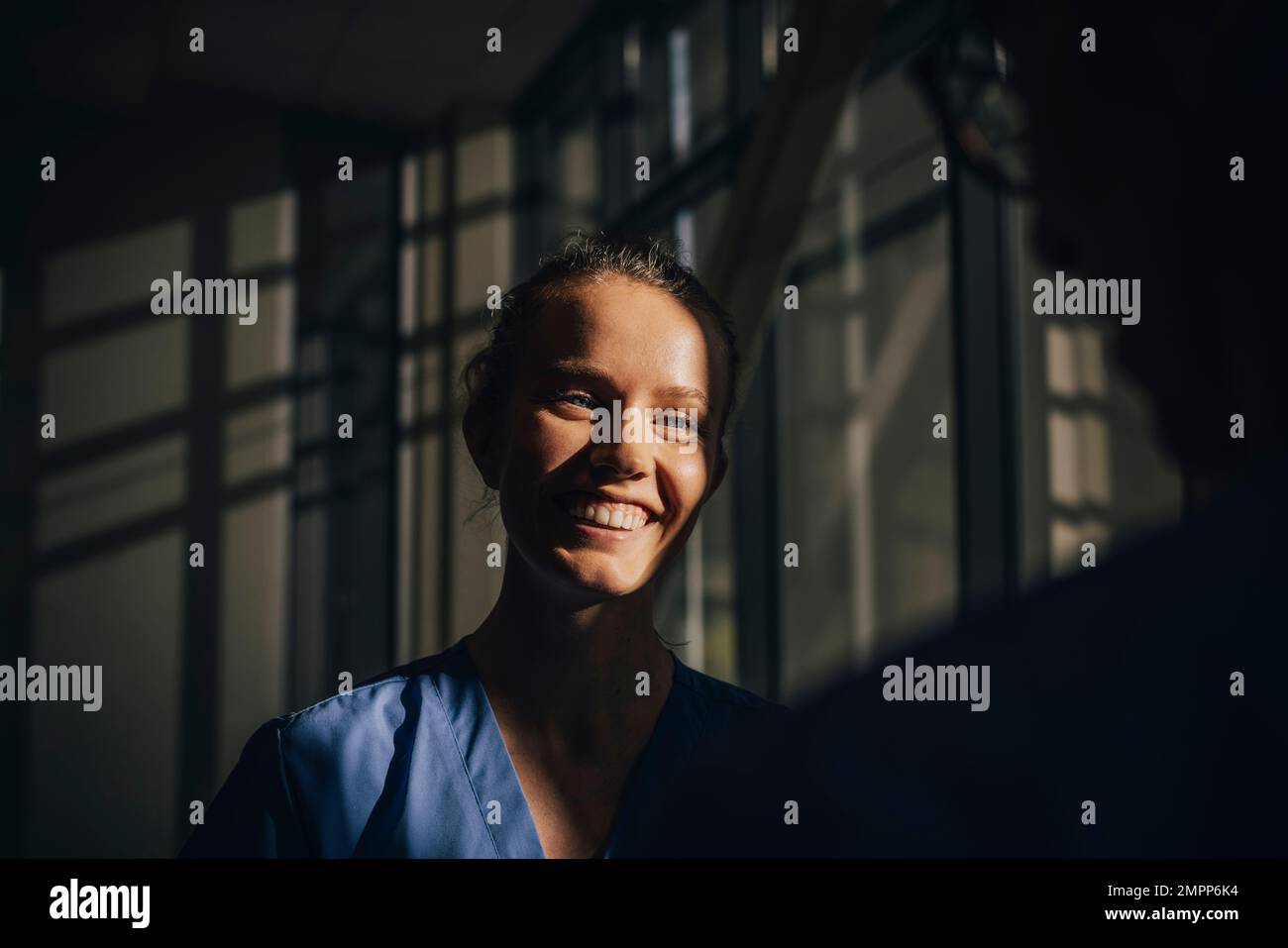Happy nurse in white hi-res stock photography and images - Alamy