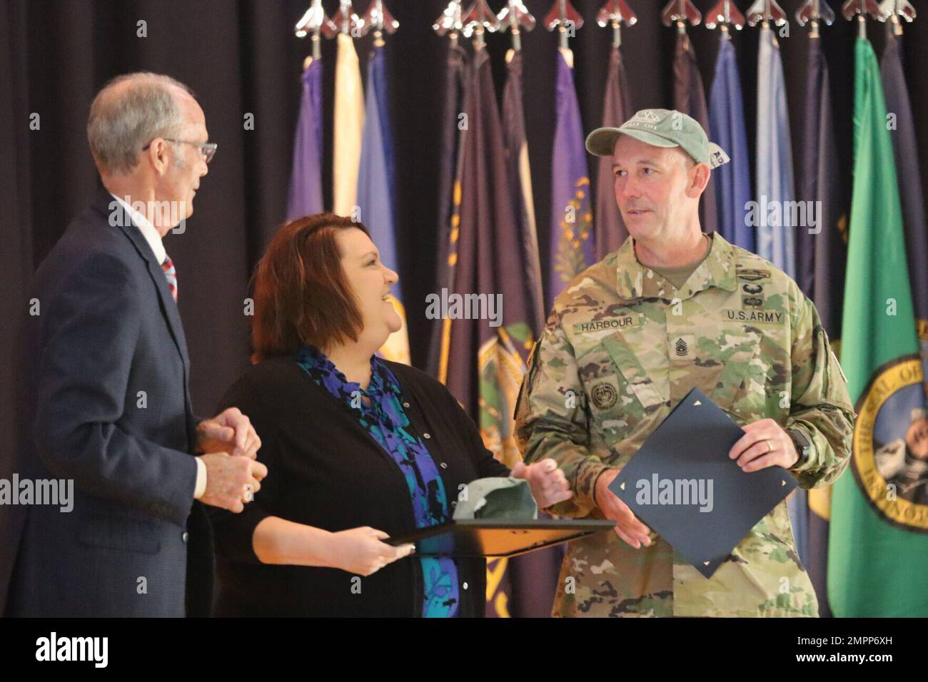 Command Sergeant Major Joseph G. Harbour, outgoing garrison senior ...
